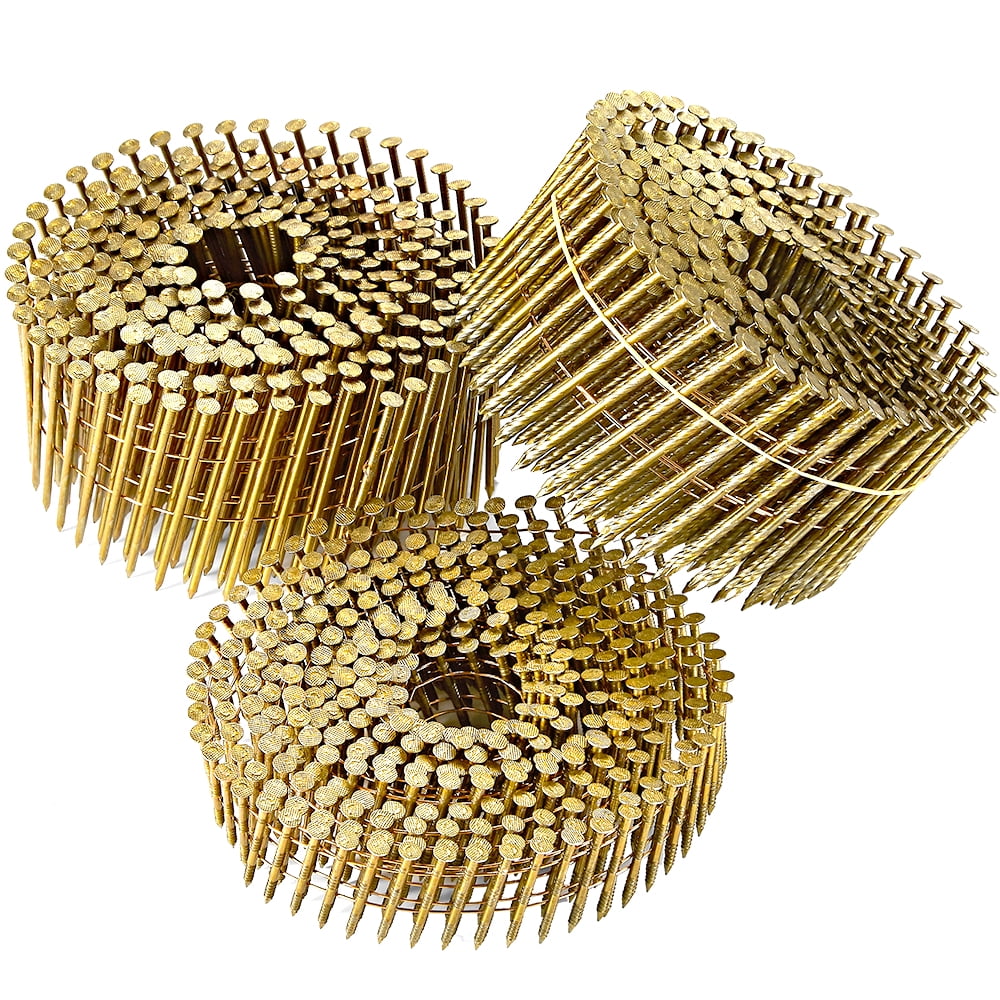 meite CNR212 Coil Siding Nails 15 Degree 2-1/2-inch Ring Shank Full ...