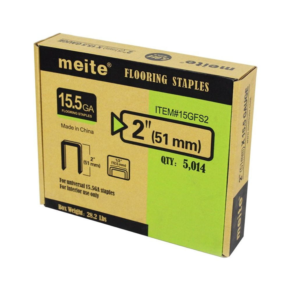 meite Hardwood Flooring Staples 15.5 Gauge 1/2-inch Crown 2-inch Length (5,014 Pieces) - Walmart.com