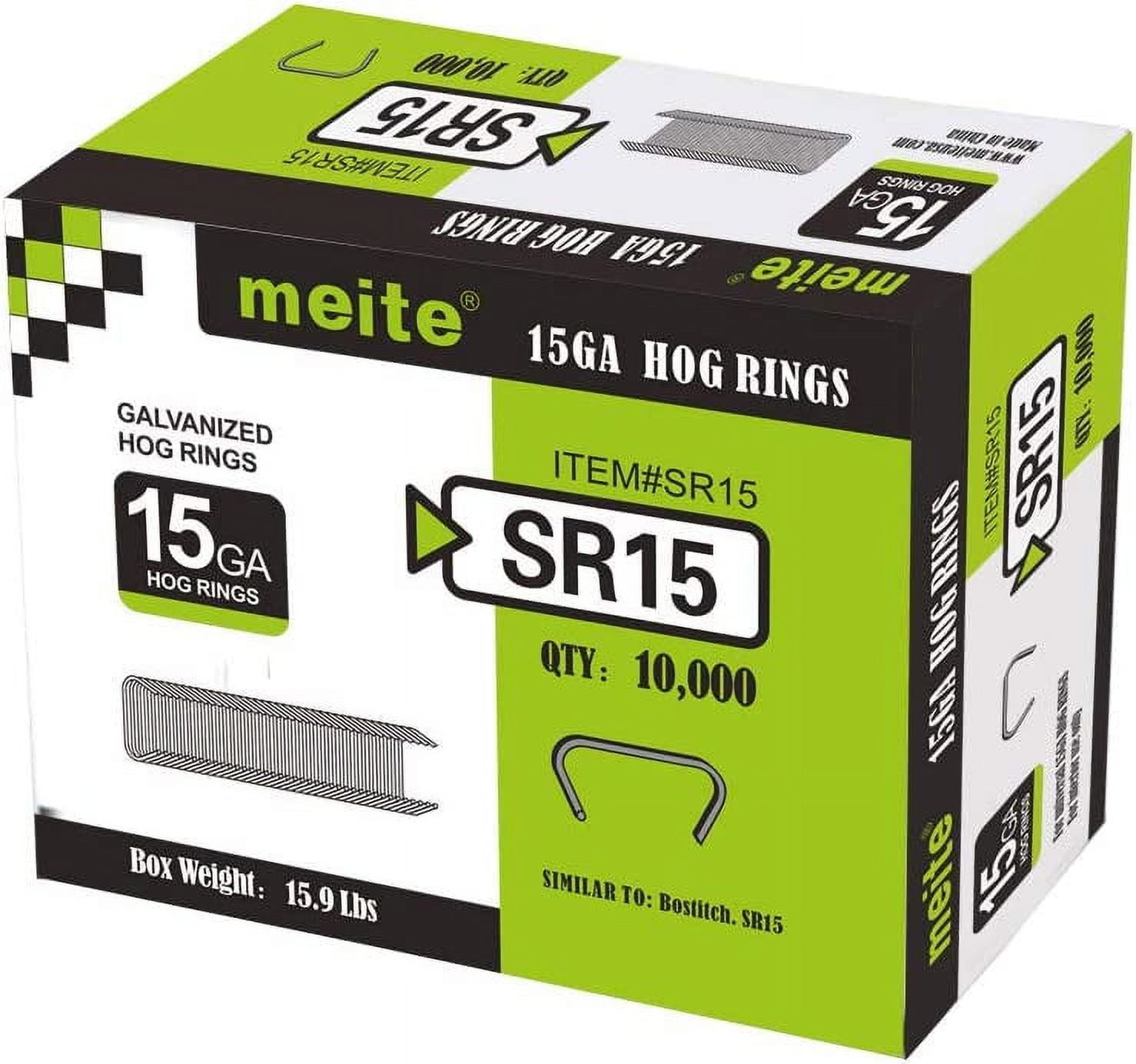 meite SR15 15 Gauge 3/4-inch Hog Rings Staples (10,000 Pieces ...