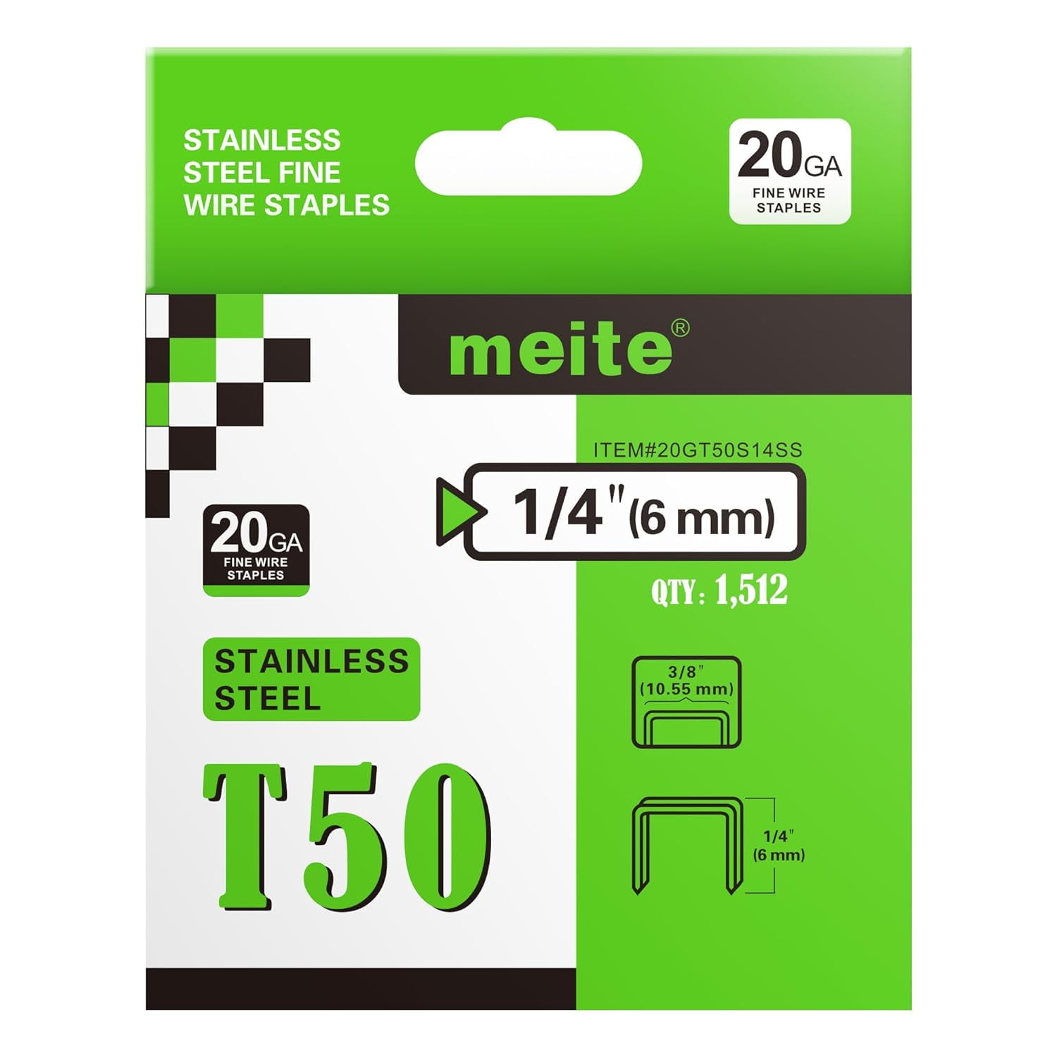 meite T50 Heavy Duty Staples Marine, 1/4 Inch 304 Stainless Steel ...