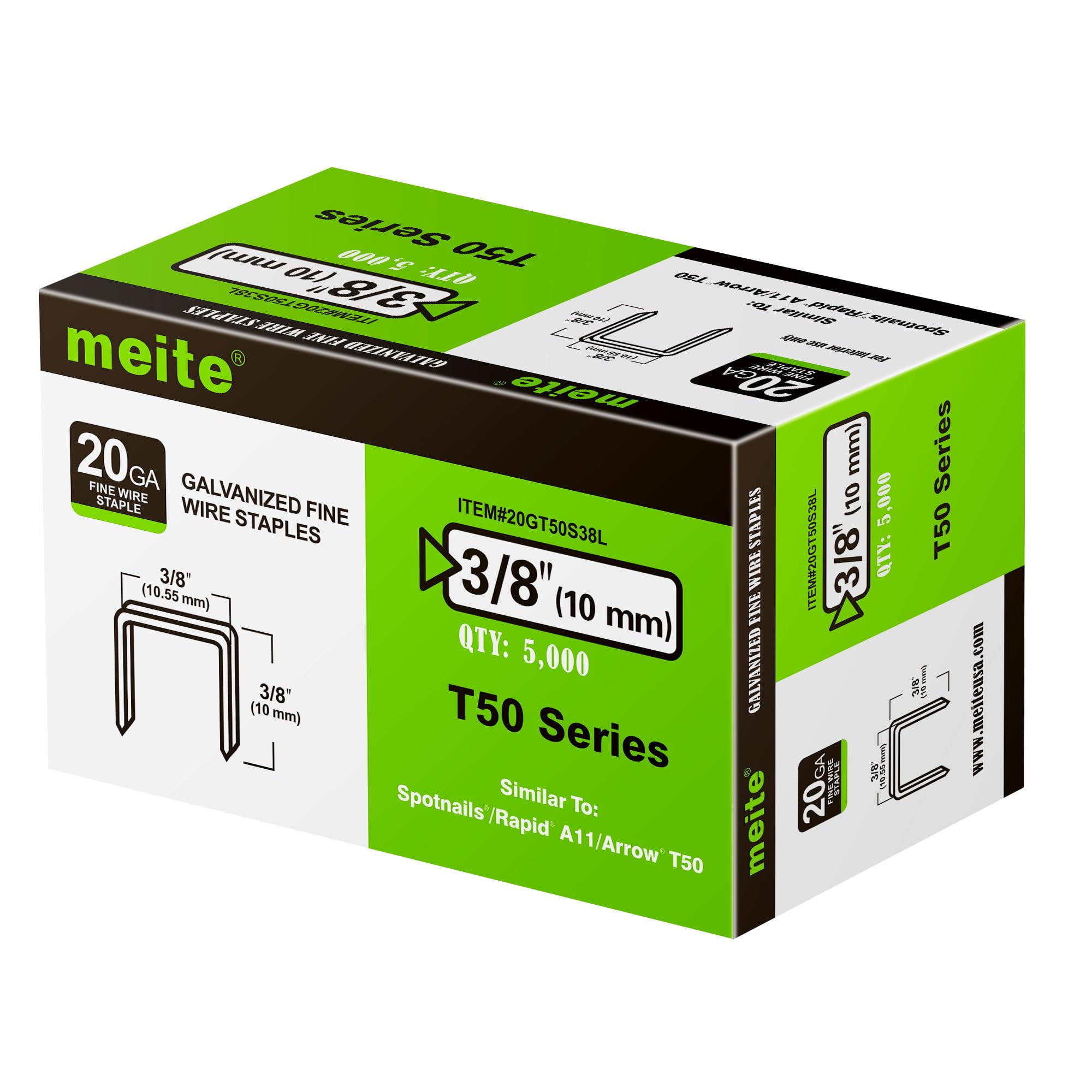 meite T50 Staples, 3/8 Inch Length Heavy Duty Staples for Staple Gun ...