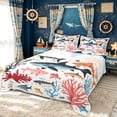 meiyoeat Vintage Ocean Shark Bed Sheets for Kids Boys Girls, Coastal ...