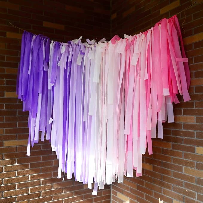 melody fantasy 200 Plastic Strips Pink Purple White Streamer Backdrop ...