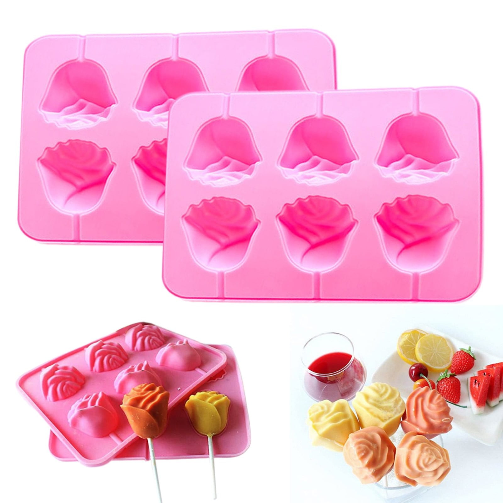 melotizhi 2pc Rose Flower Lollipop Valentine's Day Rose Lollipop Rose ...