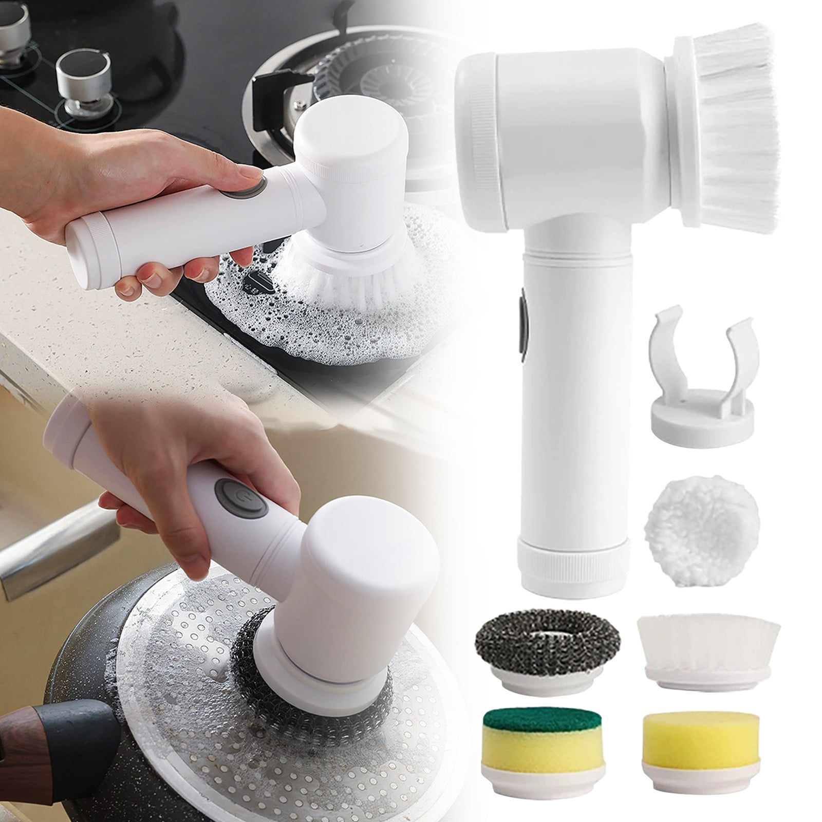 melotizhi Cordless Rechargeable Handheld Kitchen And Shower Scrubber ...