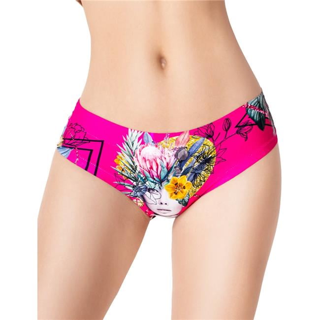 mememe SGFP-13 Slip Comfortable Panties with Impressive Prints - Secret Garden - Frida Pink ...