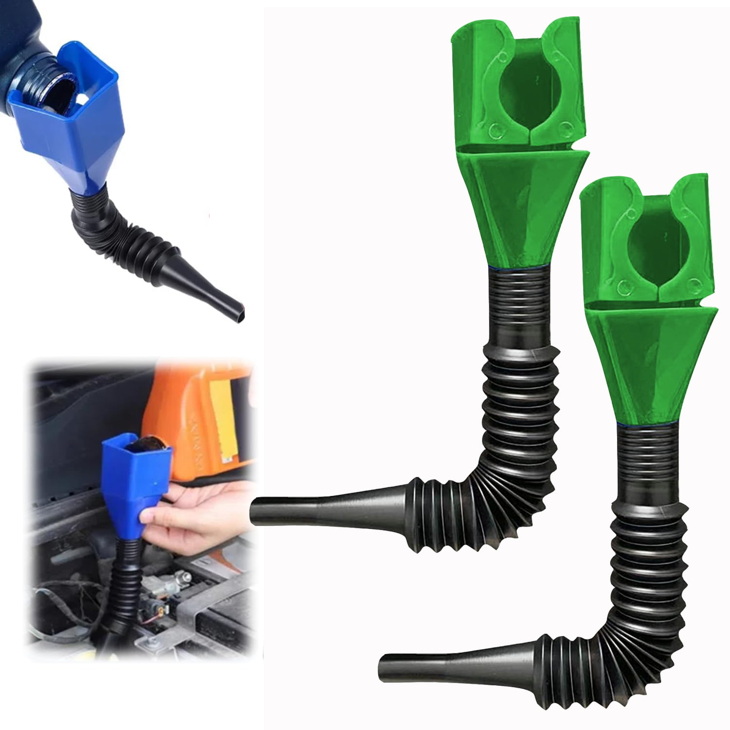 Funnels for Automotive Use,2pcs Retractable Auto Fuel Funnel for Oil ...