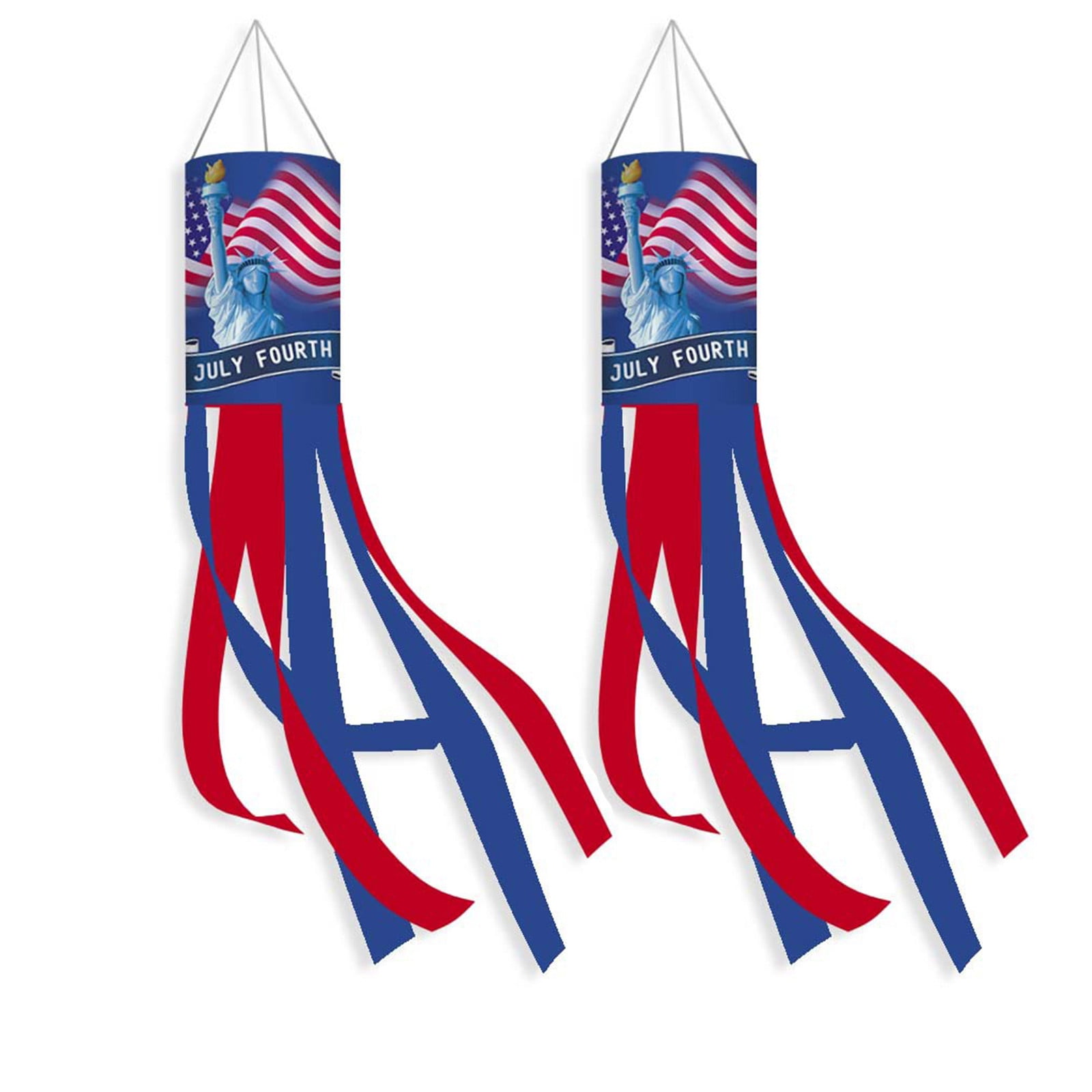 2 Pack American Flag Windsock, 4th of July Patriotic Decorations ...