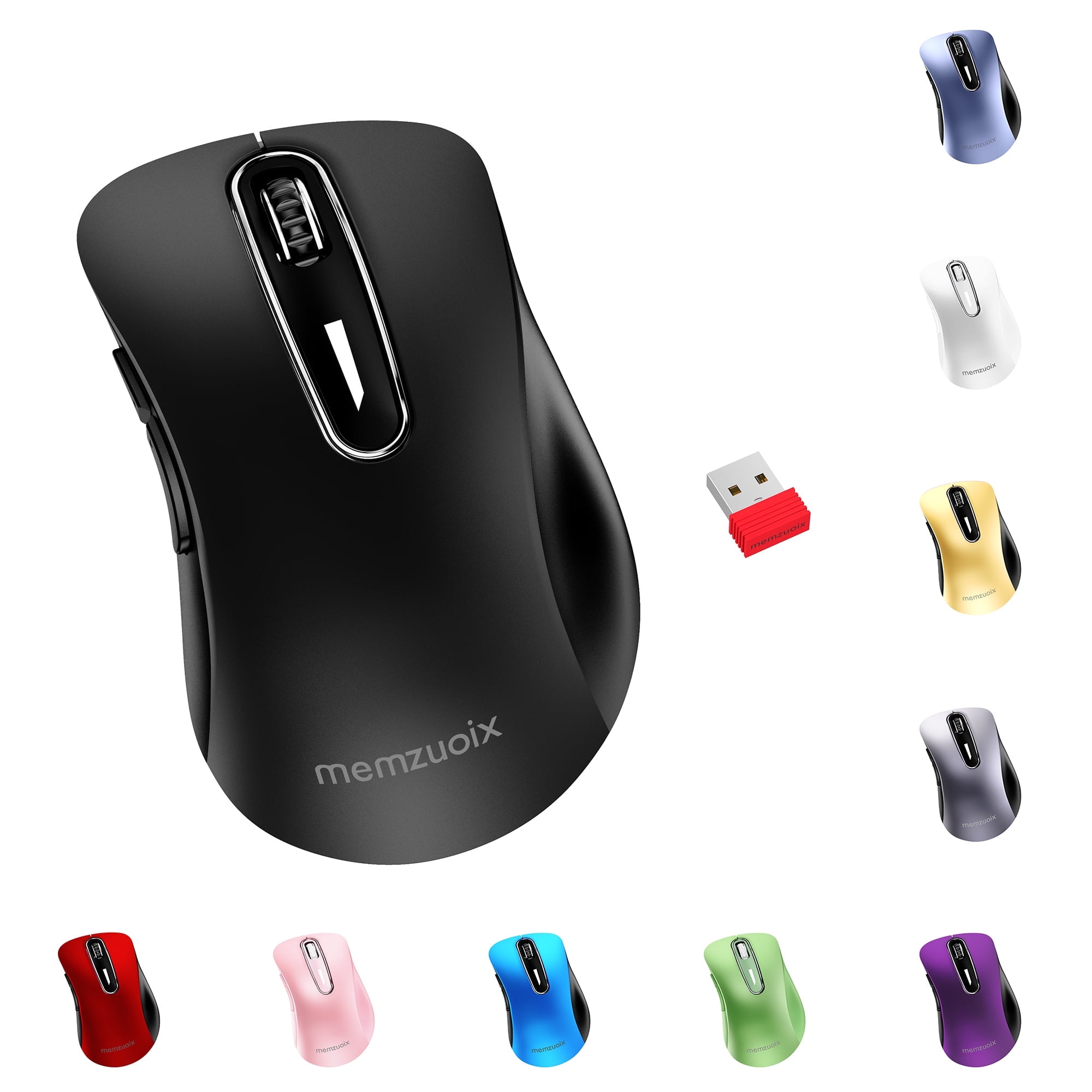 memzuoix Wireless Mouse for Laptop, 5 Buttons 1200 DPI Wireless Mouse ...