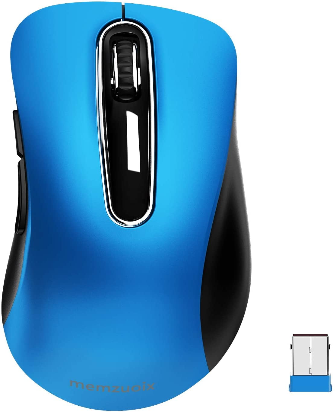 memzuoix 2.4GHz Ergonomic Wireless Optical Mouse for Laptop, 5 Buttons ...