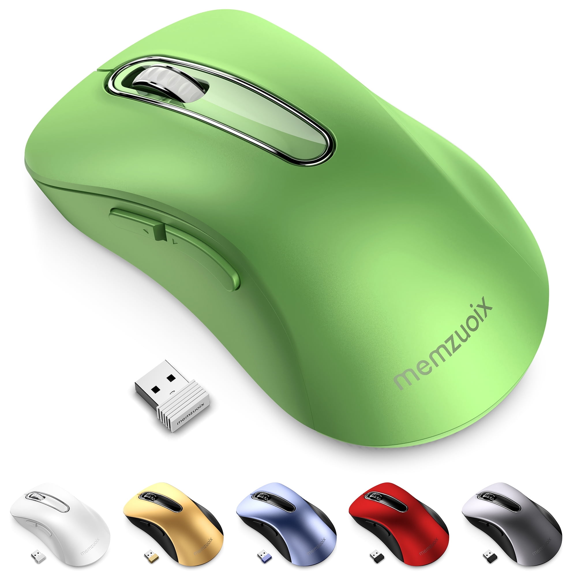 Memzuoix Wireless Mouse, 5 Button, 1400 DPI Optical, Cordless, Portable ...