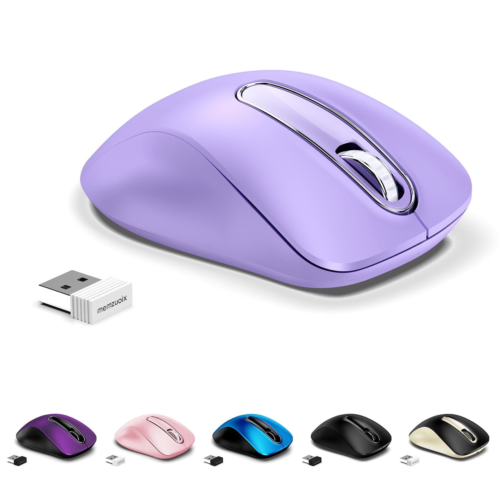 memzuoix Wireless Optical Mouse for Laptop, 5 Buttons 1400 DPI Wireless ...