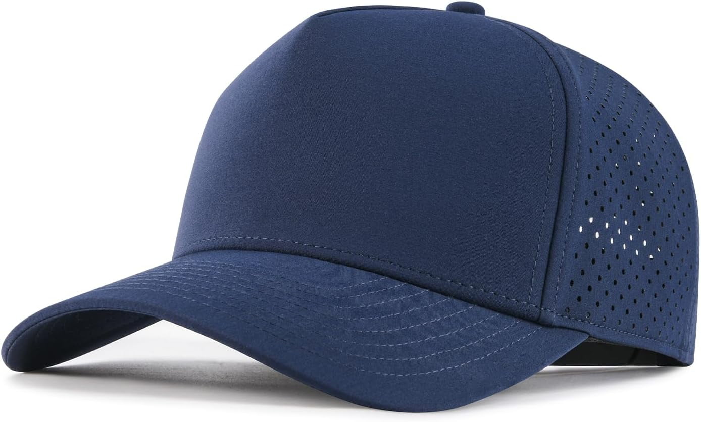 men adjustable snapback baseball cap vented performance laser cut mesh ...