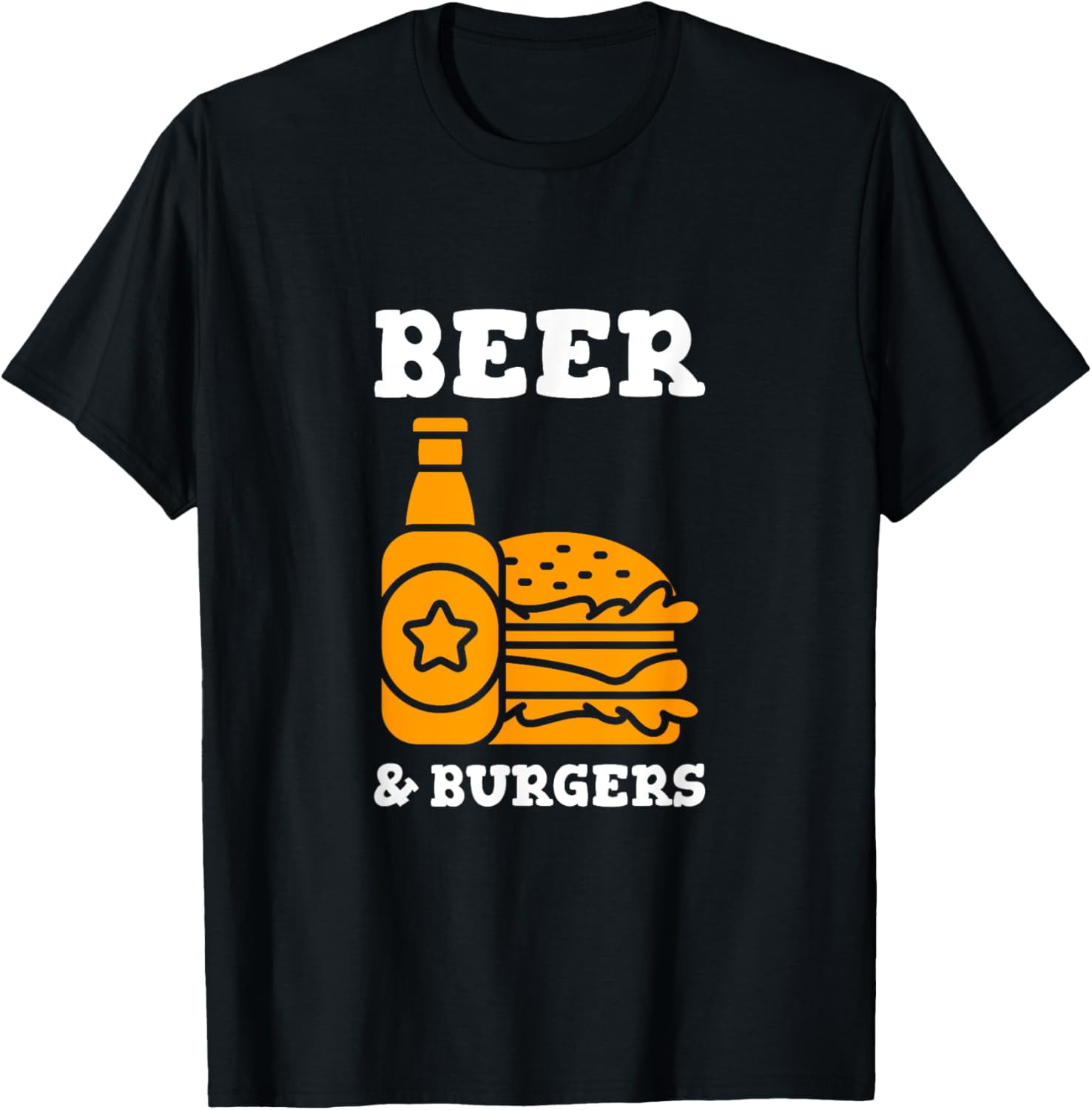 men and women can wear，Beer and Burgers T-shirt - BEER BOTTLE AND ...