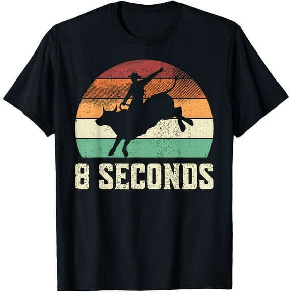 men and women can wear，Bull Riding Eight Seconds Cowboy Rider Retro ...