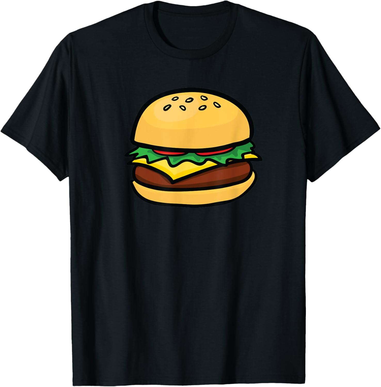 men and women can wear，Cheeseburger Emoticon Hamburger Cheese BBQ T ...