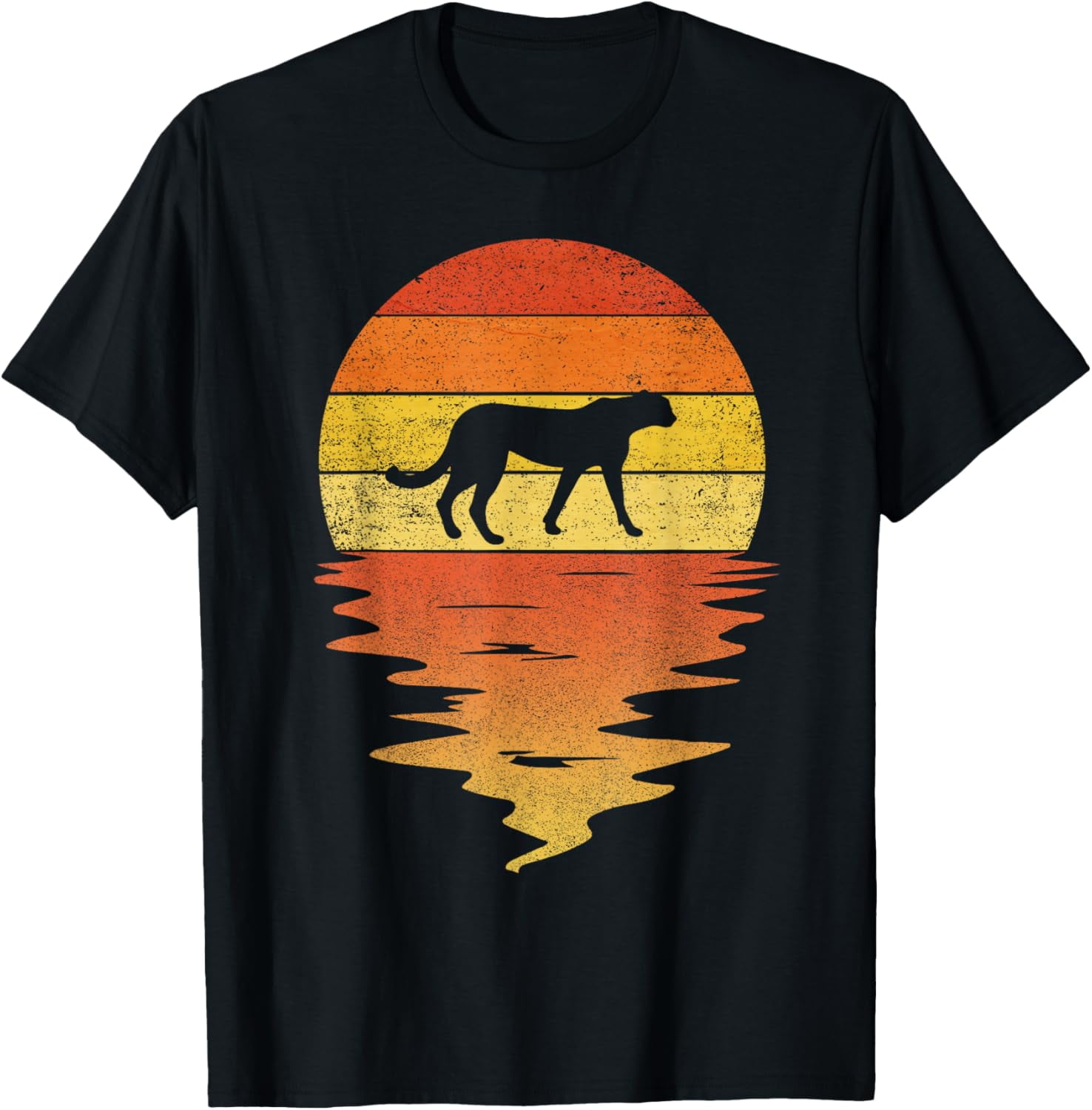 men and women can wear，Cheetah shirt 70s vintage retro sunset Cheetah T ...