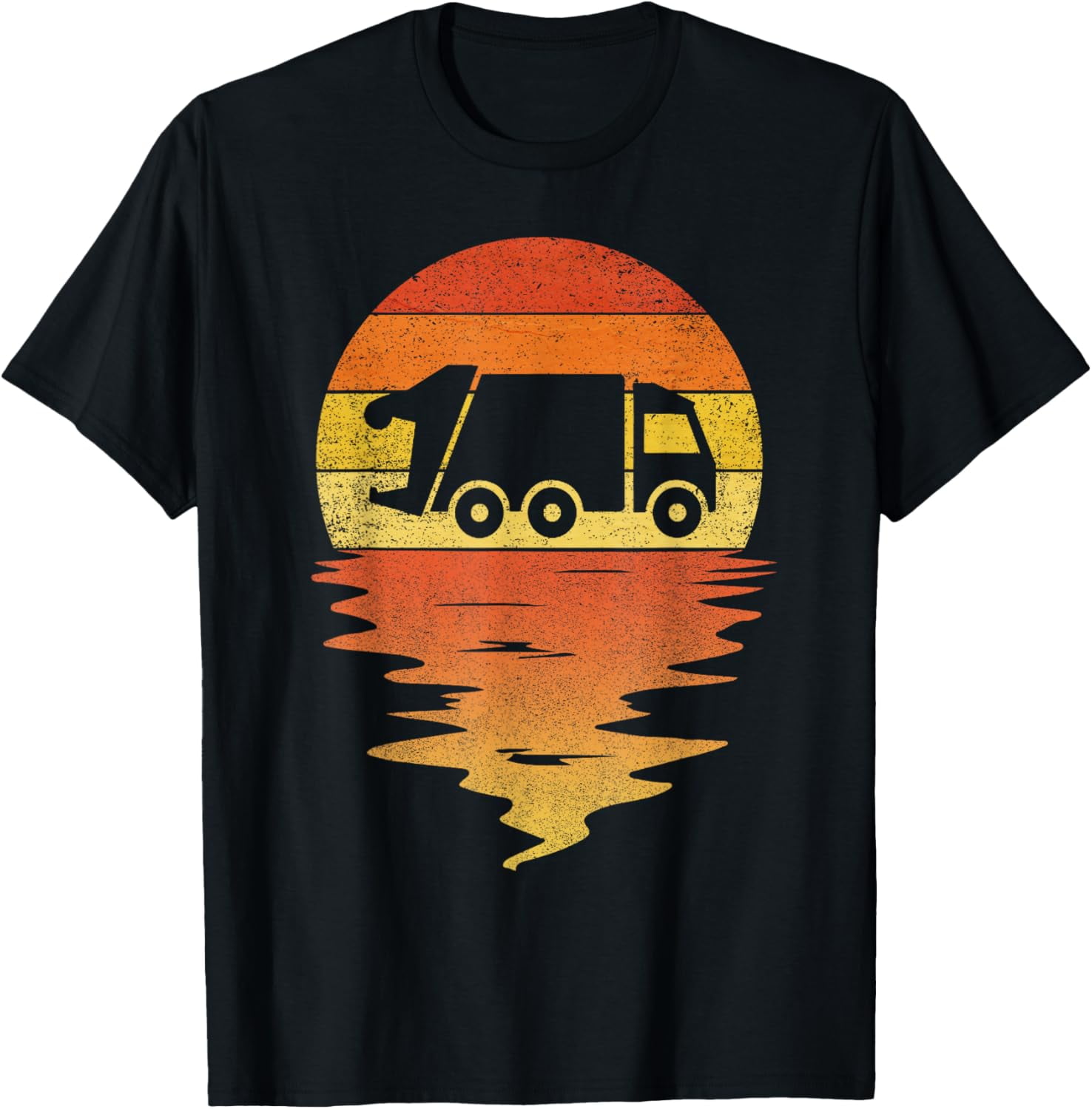 men and women can wear，Garbage truck shirt retro sunset 70s vintage ...