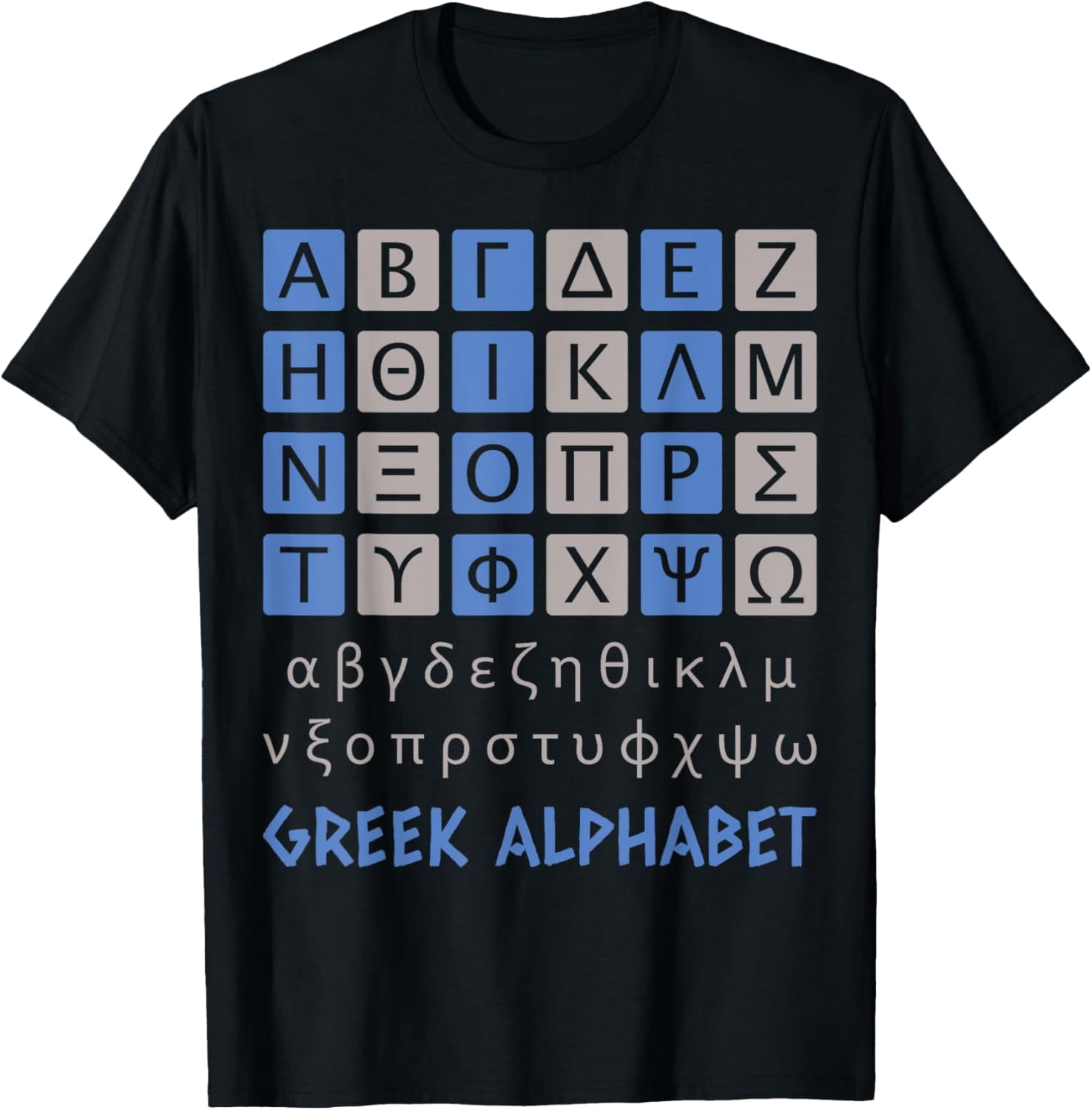 men and women can wear,Greek Alphabet T-Shirt - Walmart.com