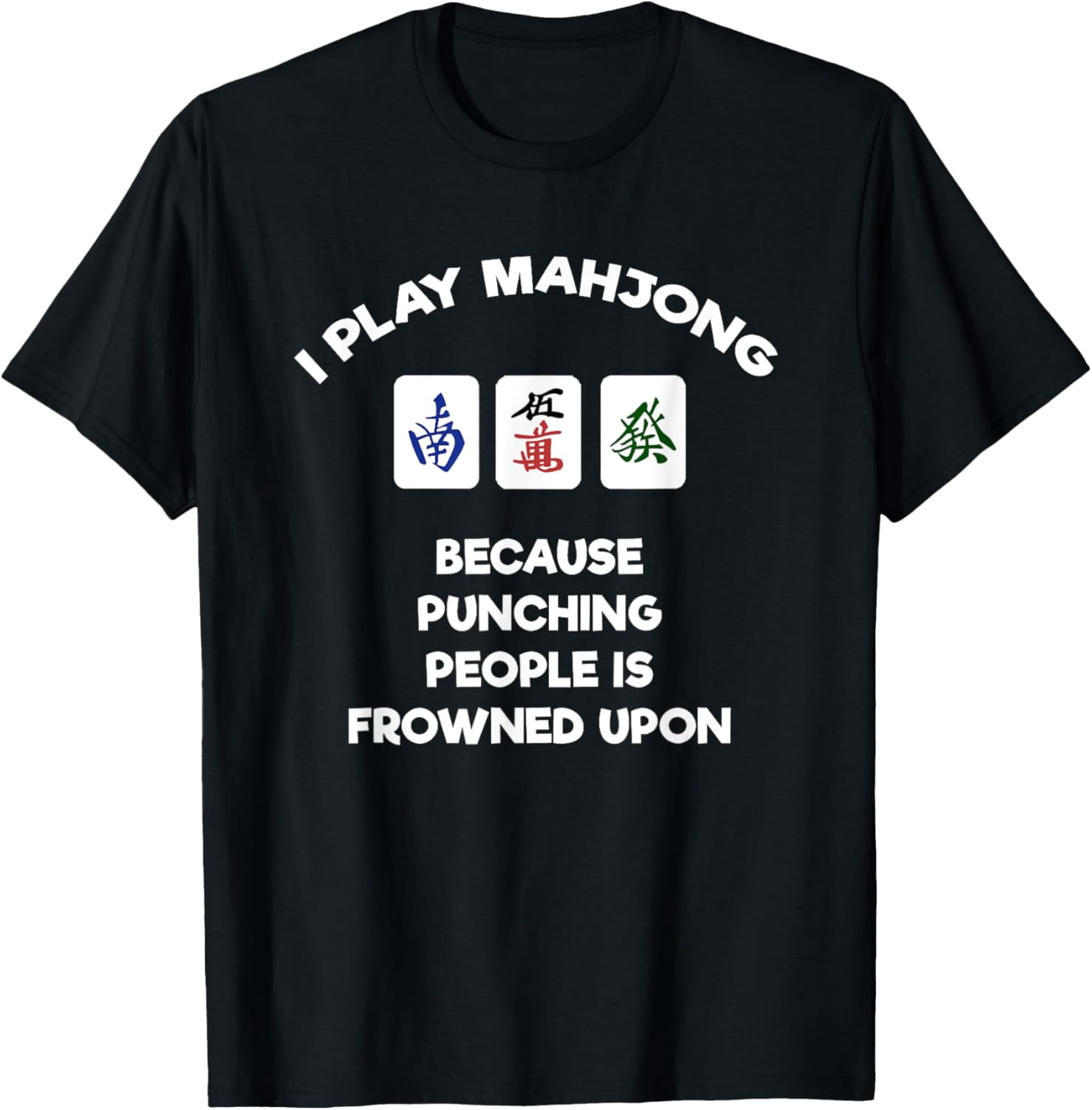 men and women can wear，Mahjong T-Shirt - Funny Mahjong Punch - Walmart.com