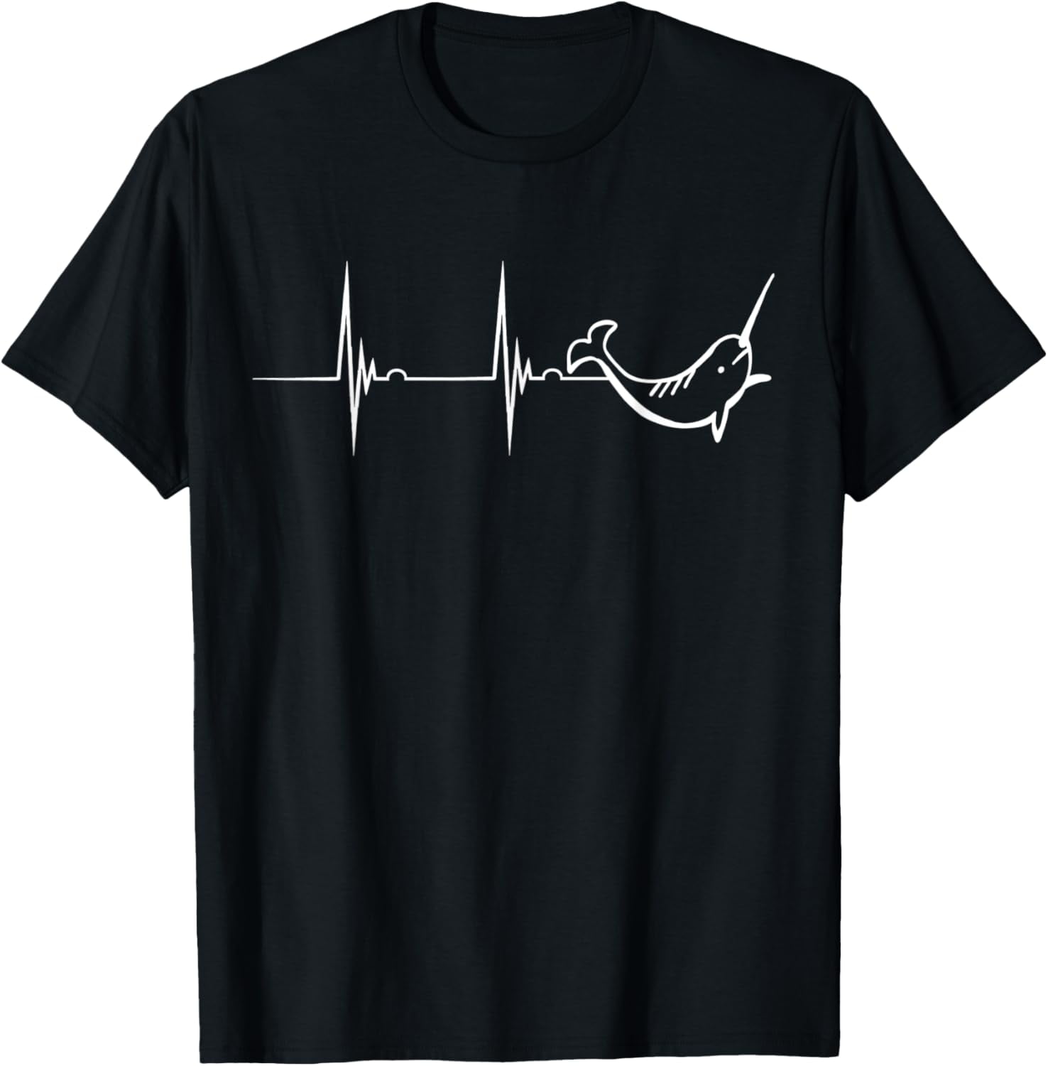 men and women can wear，Narwhal Whale Heartbeat EKG Pulse Ocean Fish ...