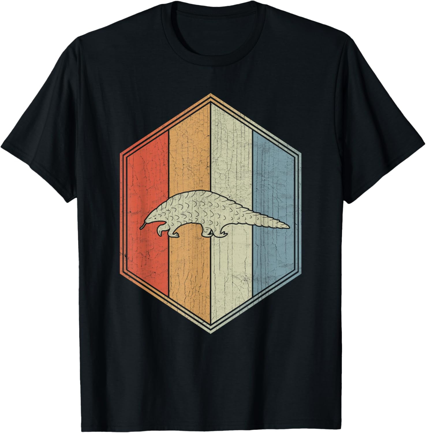 men and women can wear，Pangolin With Distressed Design Retro Pangolin T ...