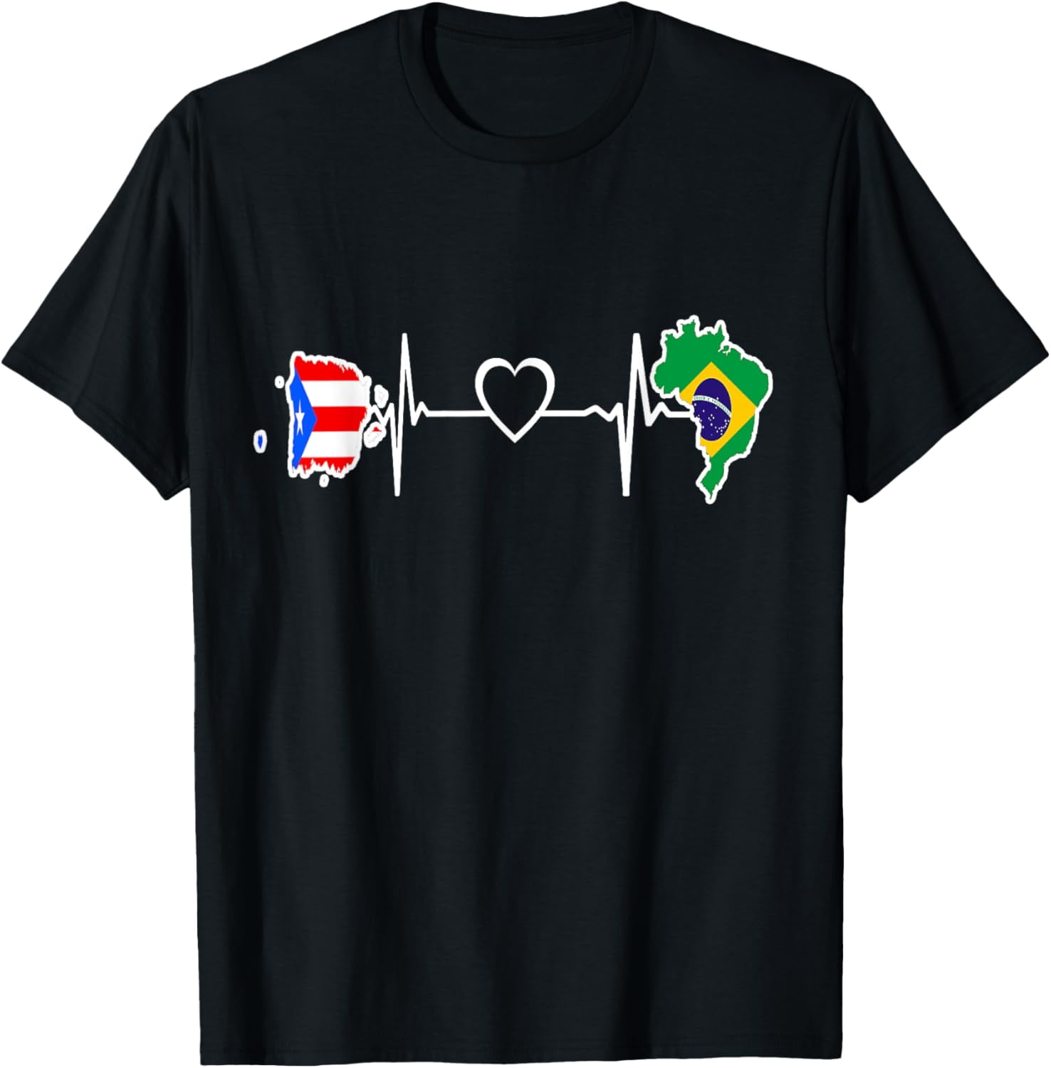 men and women can wear，Puerto Rico Brazil Heartbeat - Puerto Rican ...