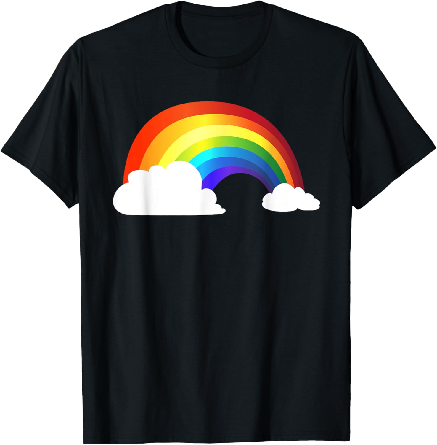 men and women can wear，Rainbow T-Shirt - Shiny Rainbow in the Clouds T ...
