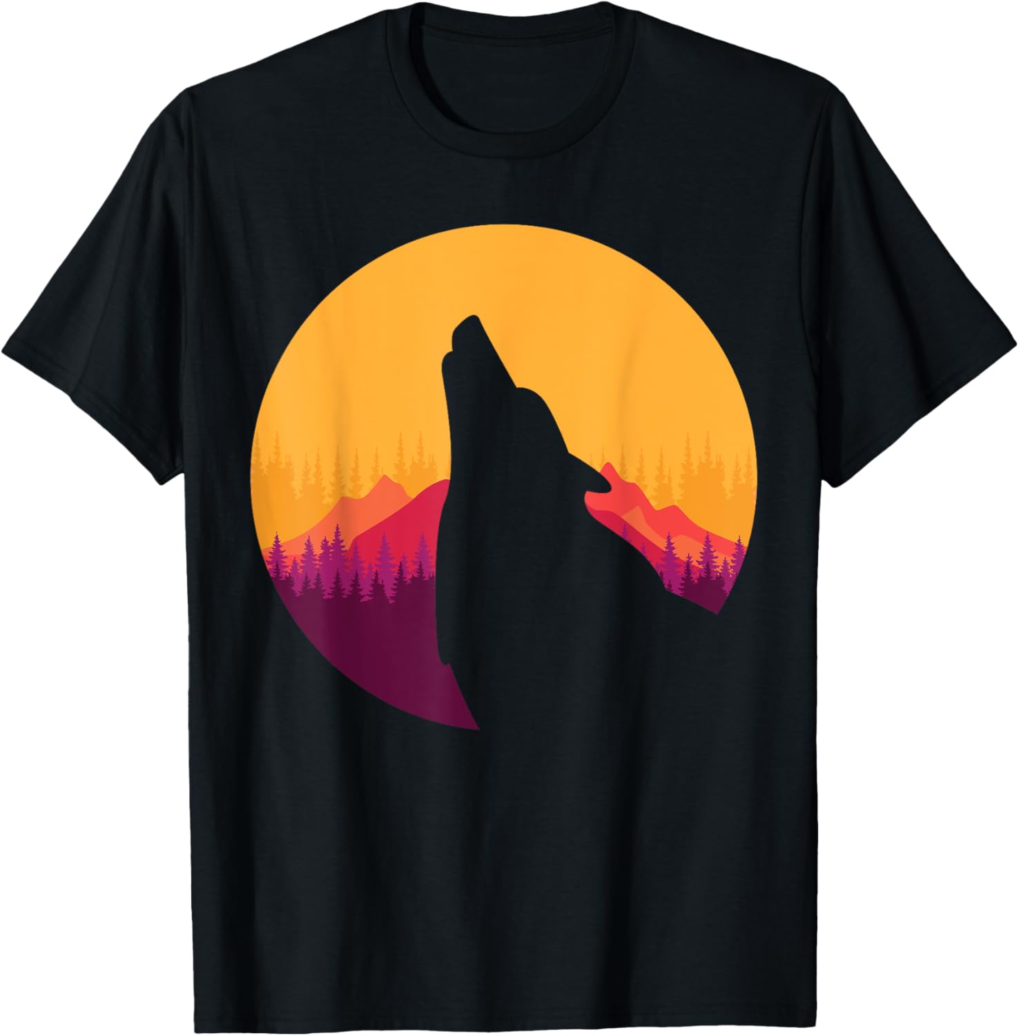 men and women can wear，Retro Wolf Howling Wildlife Animal - Wolves ...