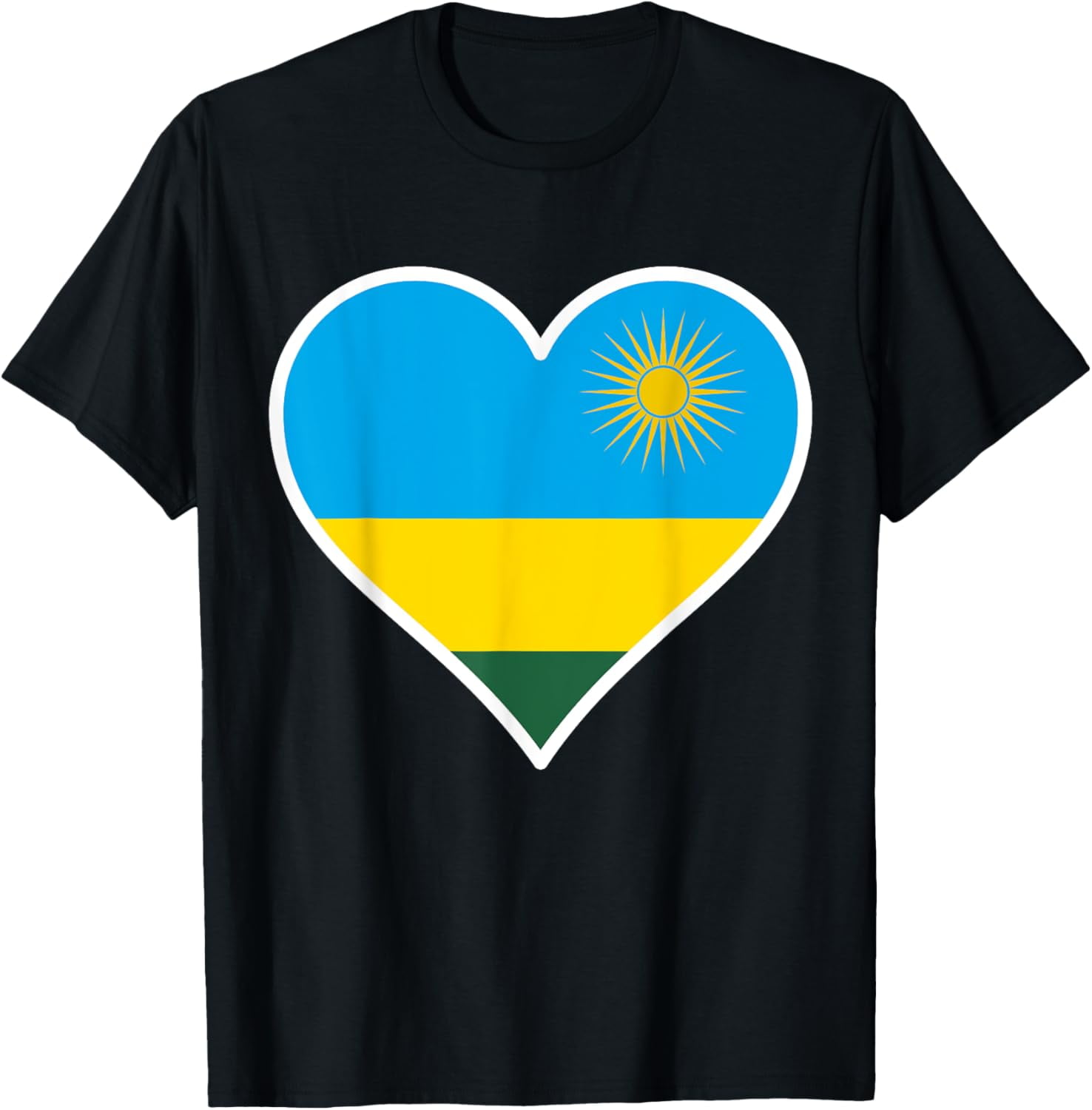 men and women can wear，Rwanda Flag Heart Rwanda Gifts Love Rwanda T ...