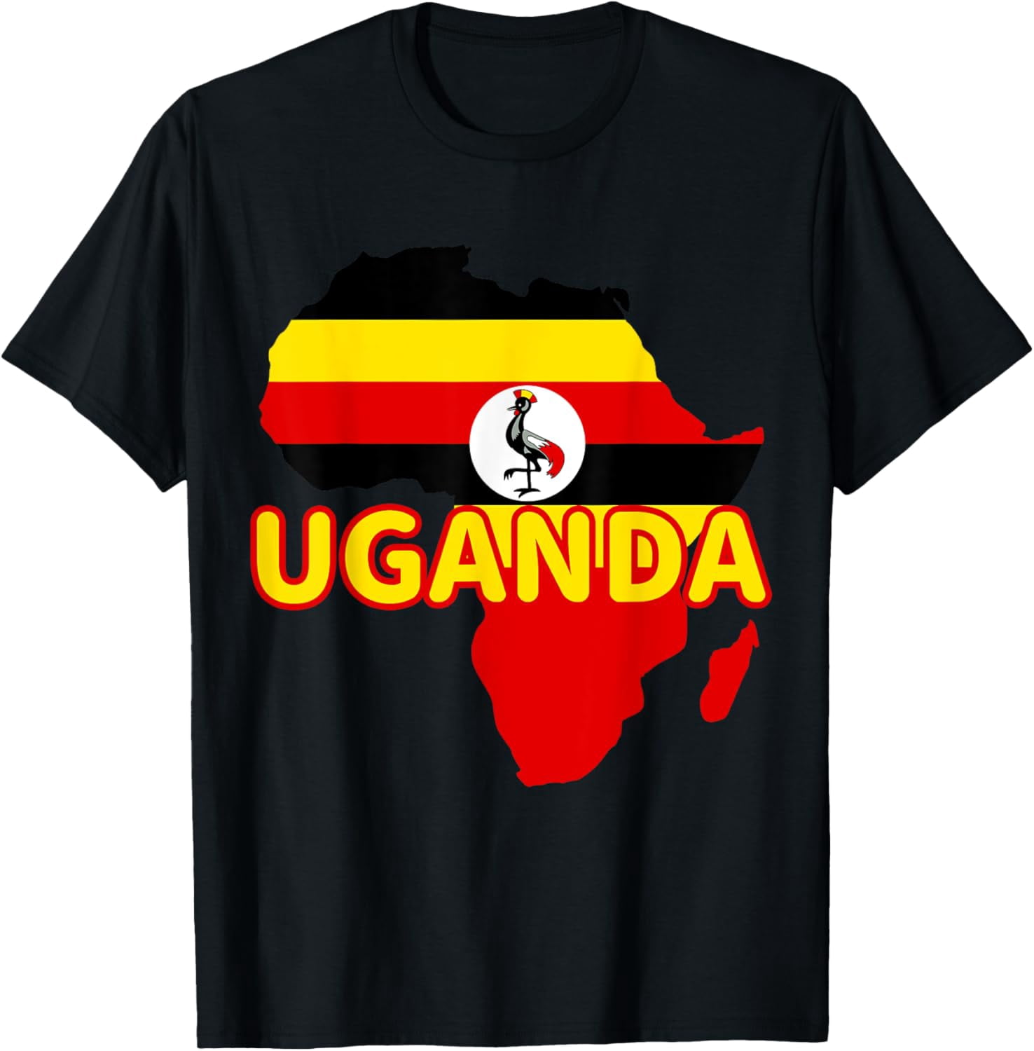 men and women can wear，Uganda Ugandan Pride Flag Map Africa Print T ...