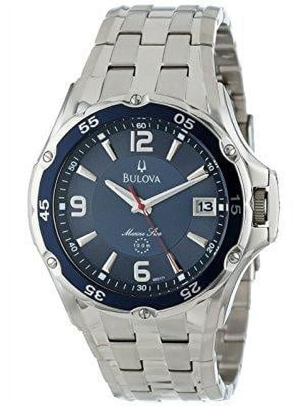 men's 98b111 marine star stainless steel bracelet blue dial watch ...