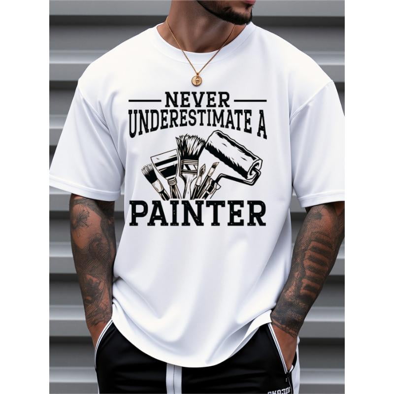 A men's T-shirt with a short sleeved design on the upper body ...