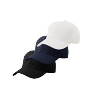 men's basic baseball cap velcro adjustable curved visor hat - Walmart.com