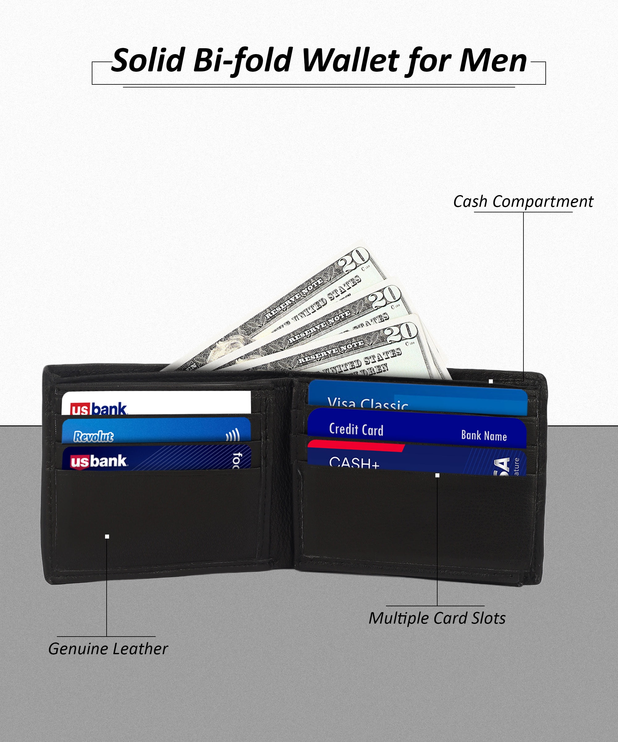 men's rfid blocking id window multi-card travel bifold genuine leather ...