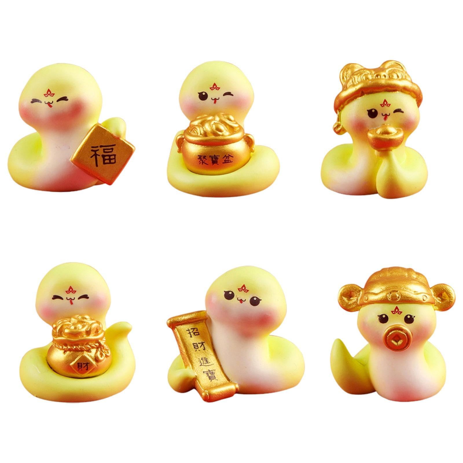 menolana 6 Pieces Miniature Snake Figurines Mini Snake Statues Desktop ...