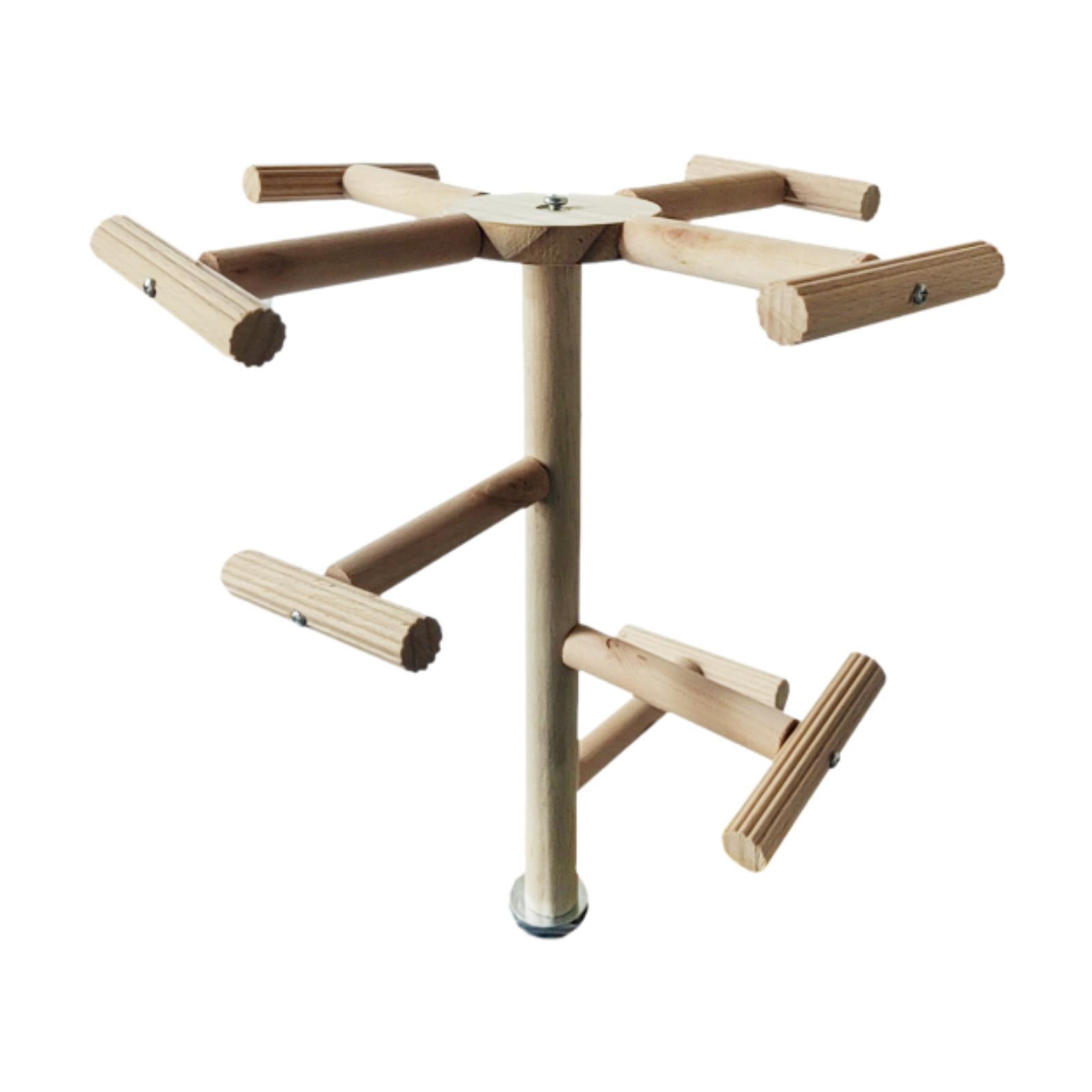 menolana Bird Rotating Perch Toy Wooden Wheel Parrot Toy Interactive ...