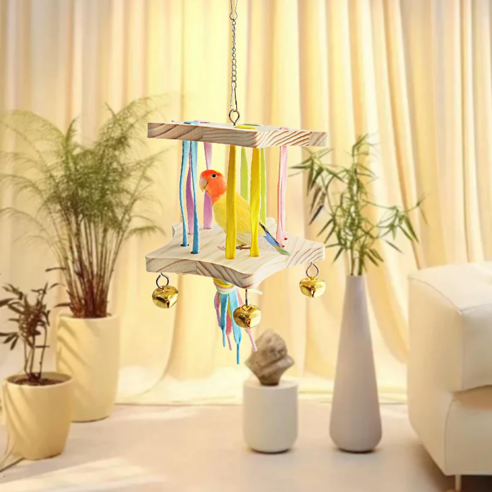 menolana Bird Swing Toy Entertainment of Bird Swing Perch Sharpens The ...