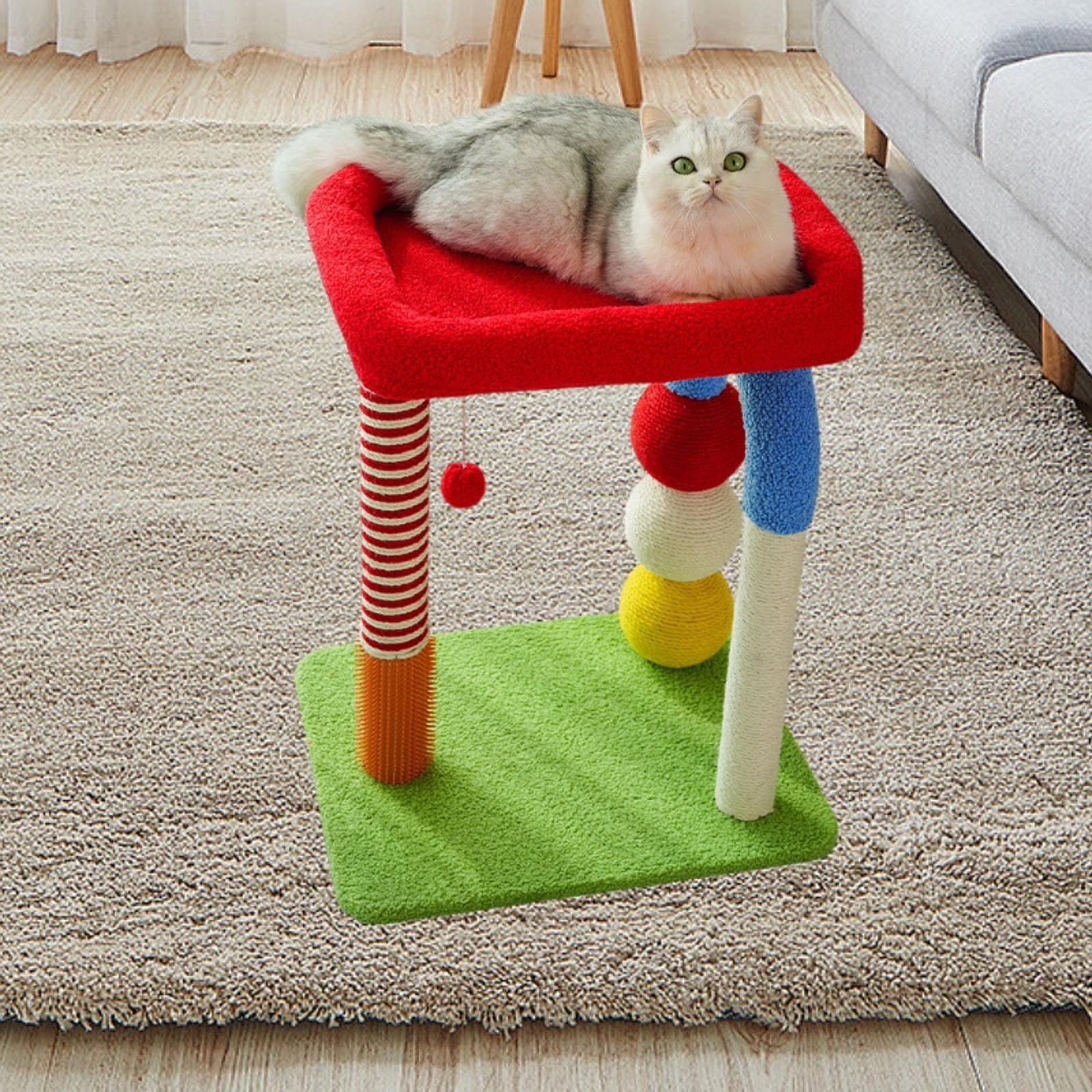 menolana Colorful Cat Climbing Tree Cat s with Toy Ball for Indoor Cats ...