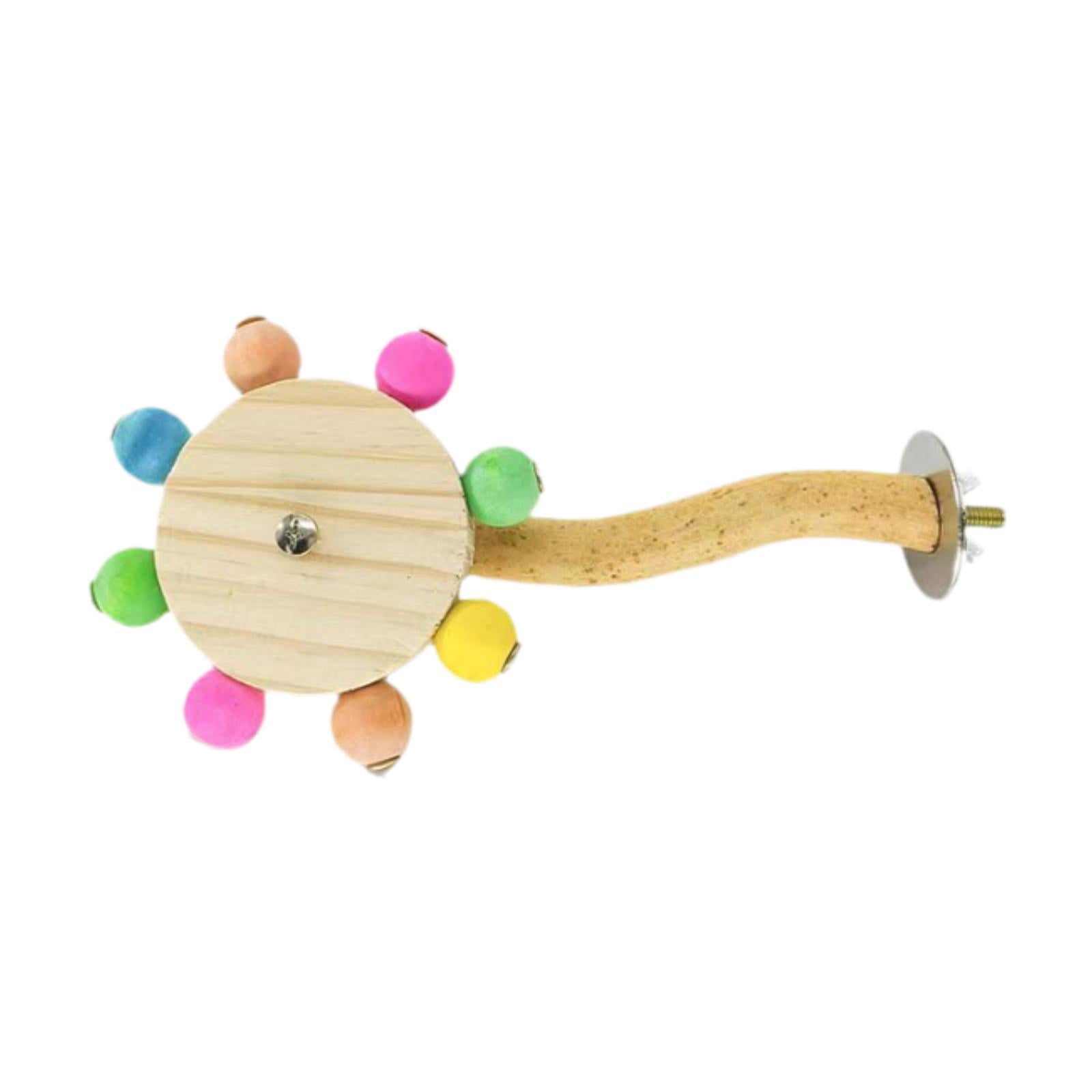 menolana Colourful Parrot Toy Activity, Wood Perch Parrot Colorful Toy ...