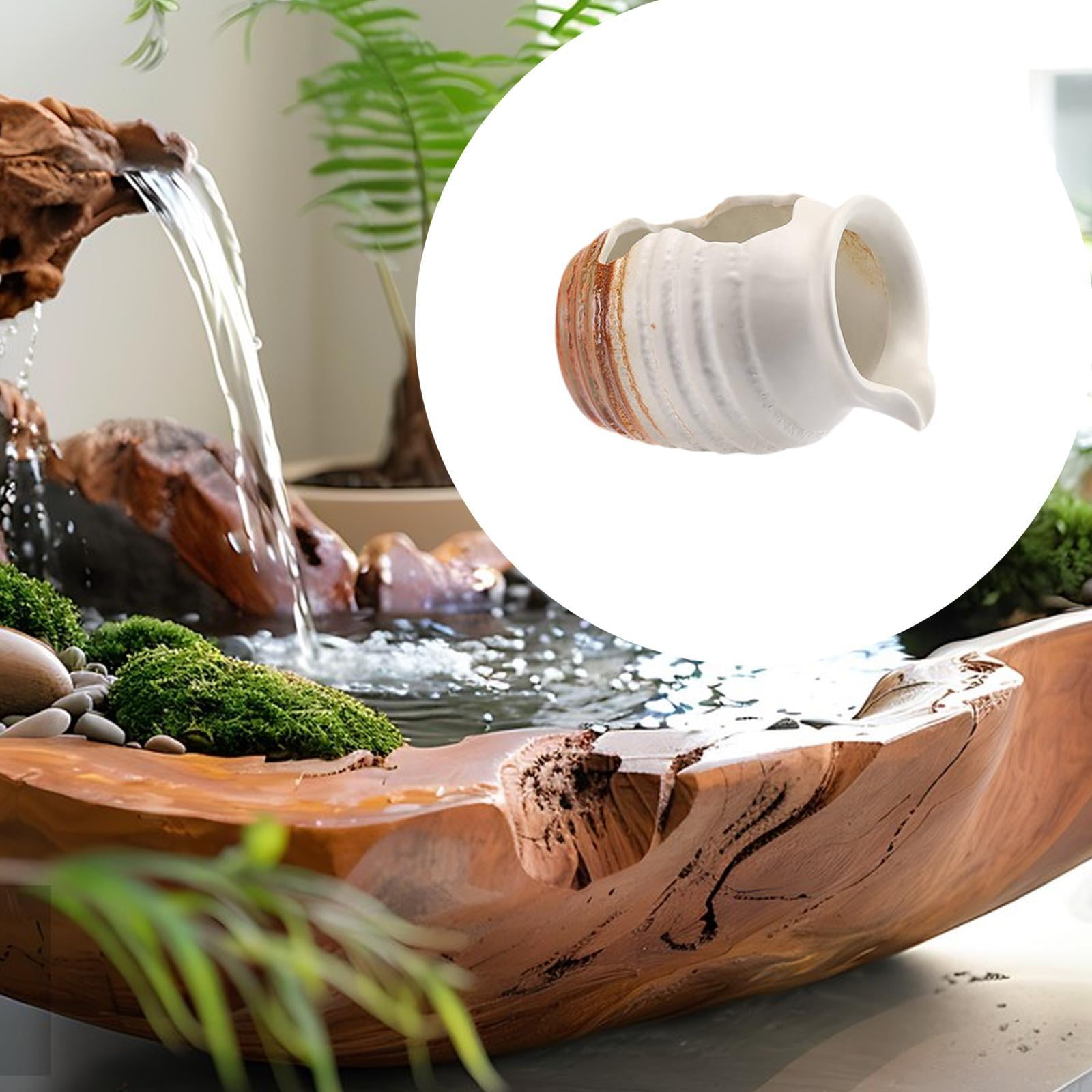 menolana Decorative Ceramic Jar Waterfall Desktop Water Jar Circulating ...