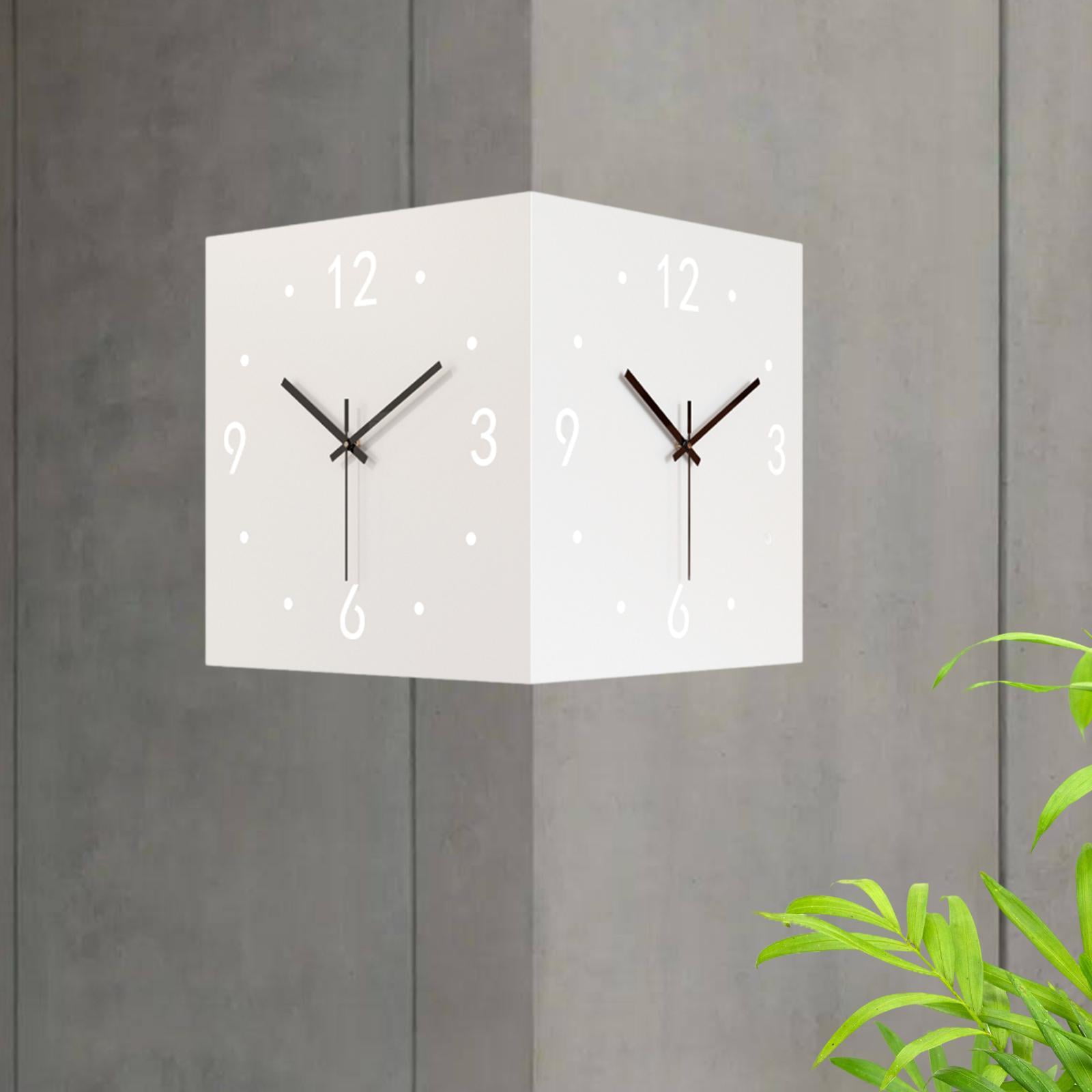 menolana Double Sided Corner Wall Clock Metal Corner Clock Friend Gift ...