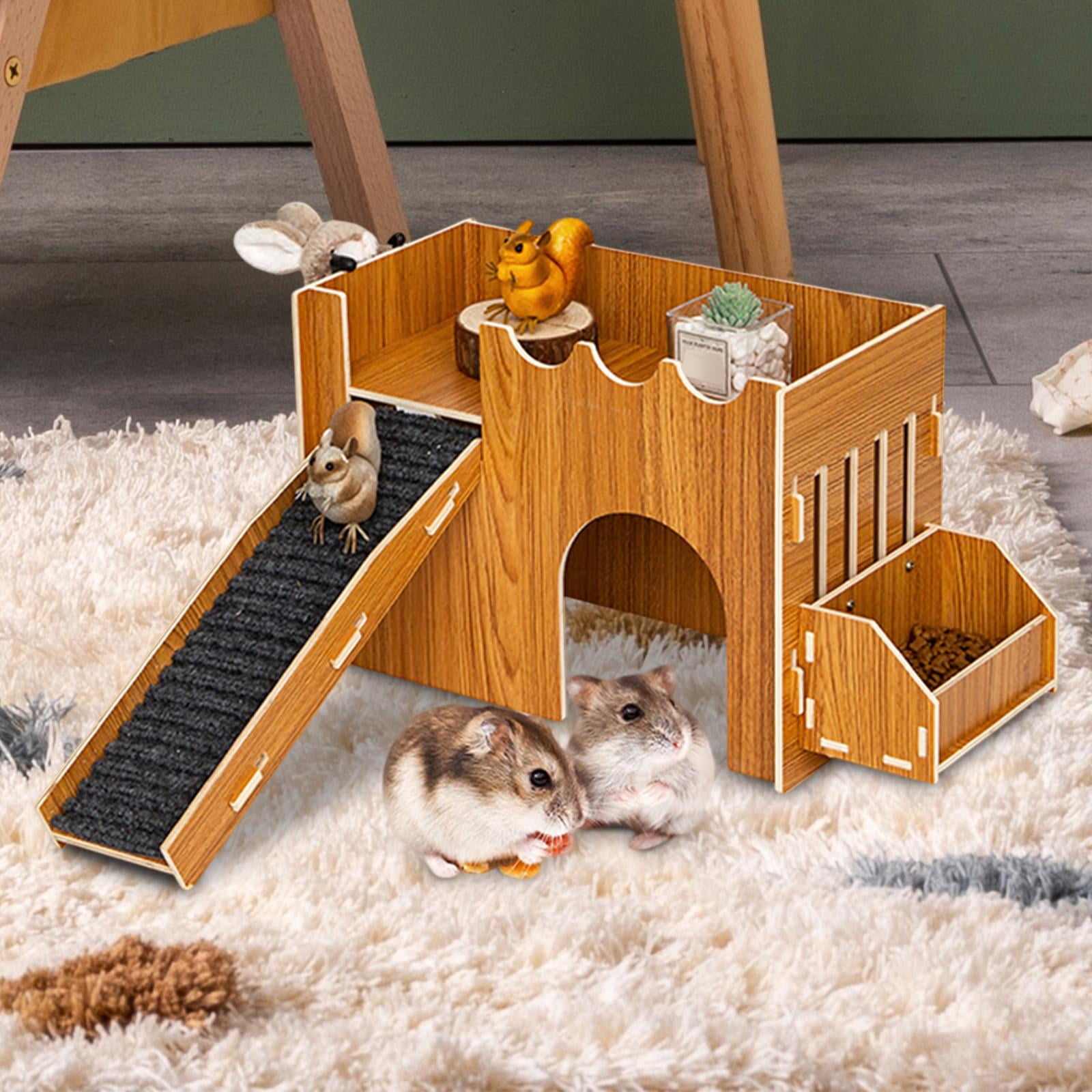 menolana Hamster House Wooden Guinea Pig Hideout Sturdy Cabin Pet ...