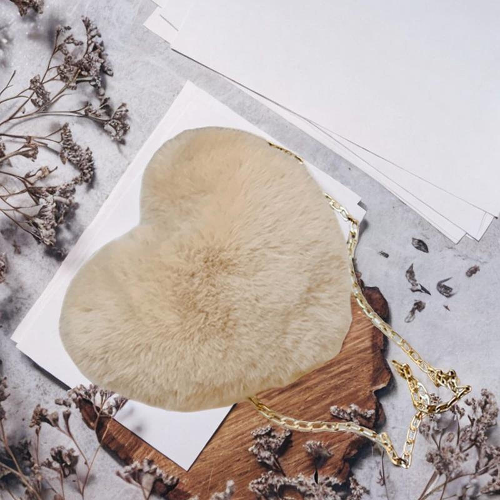 menolana Heart-shaped Shoulder Bag, Fluffy Ladies Wallet, Fashionable ...