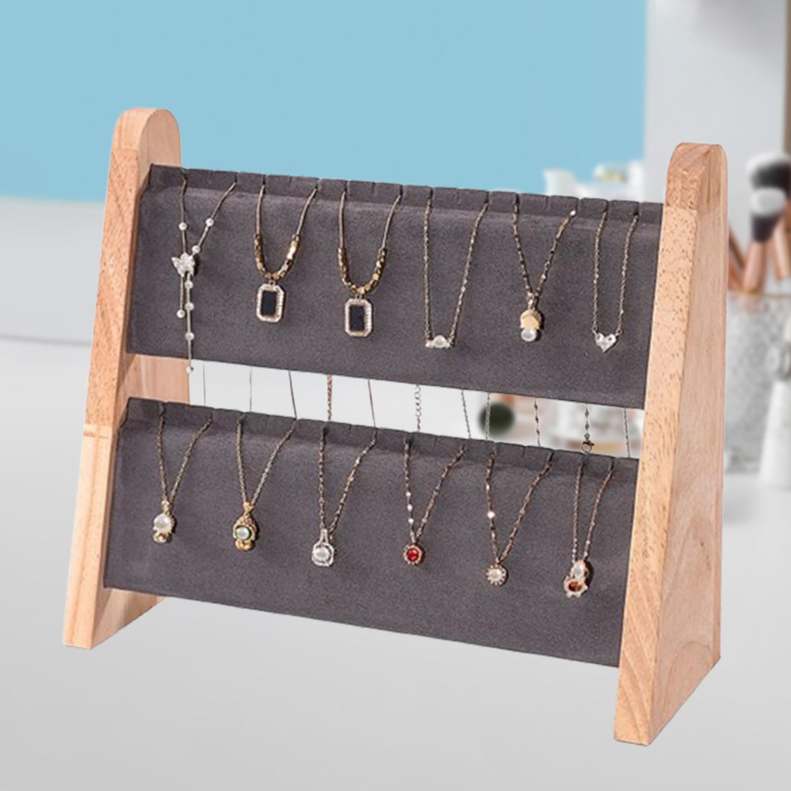 menolana Necklace Display Holder Storage Rack Wood Multi Tiers Jewelry ...