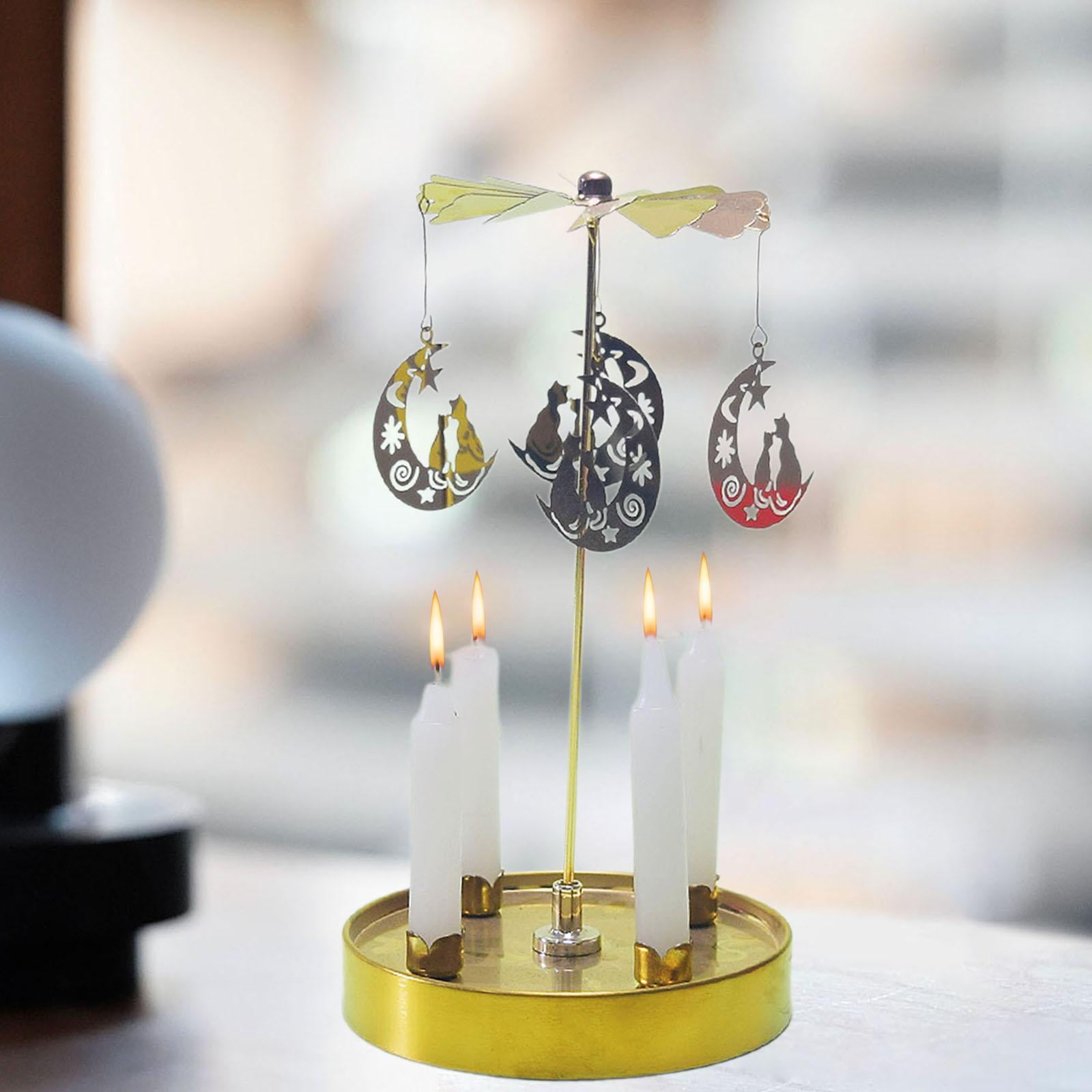 menolana Spinning Candle Holder Rotating Candle Holder for Dining Desk ...