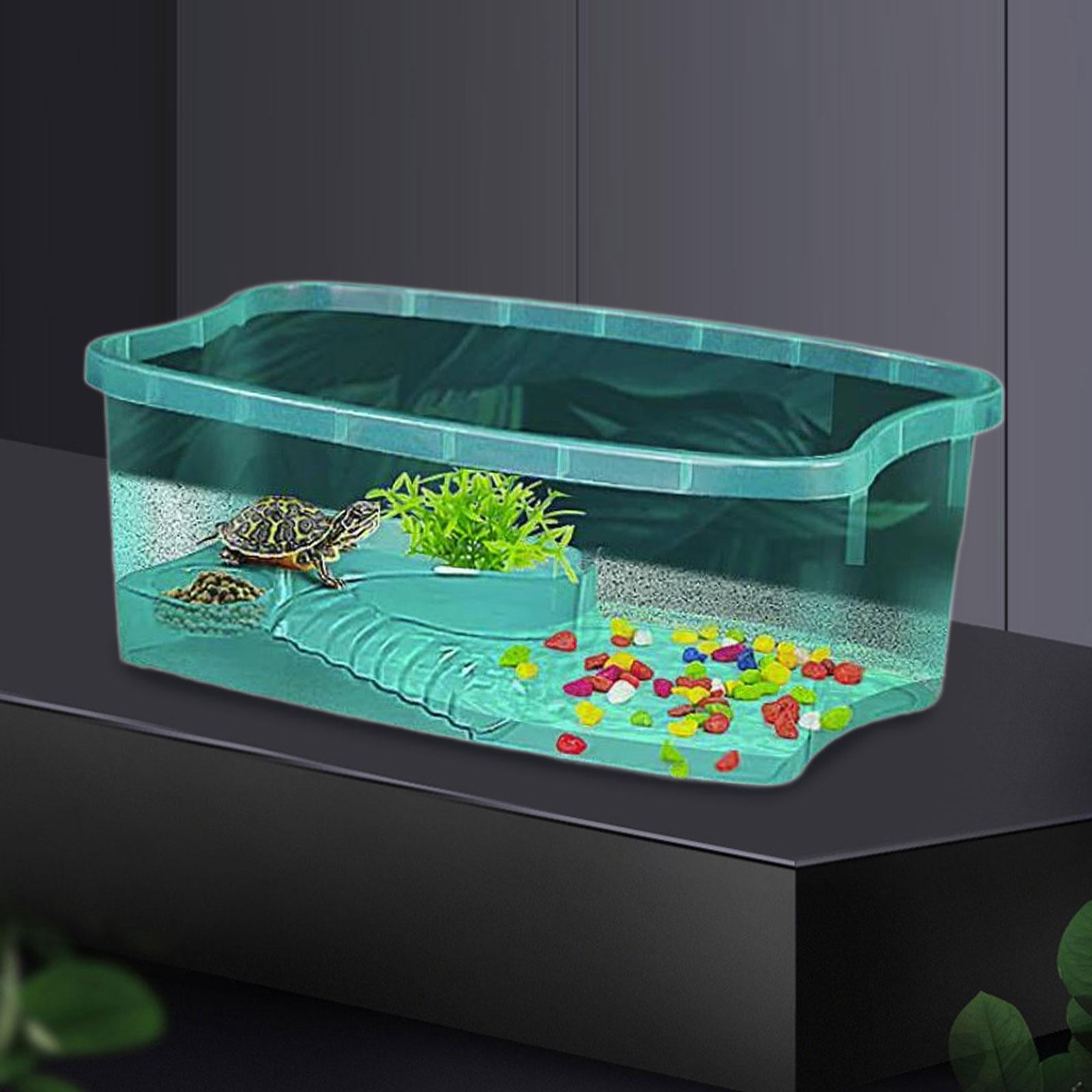 menolana Turtles Tank Aquarium Turtle Habitat Feeding Box Amphibians ...