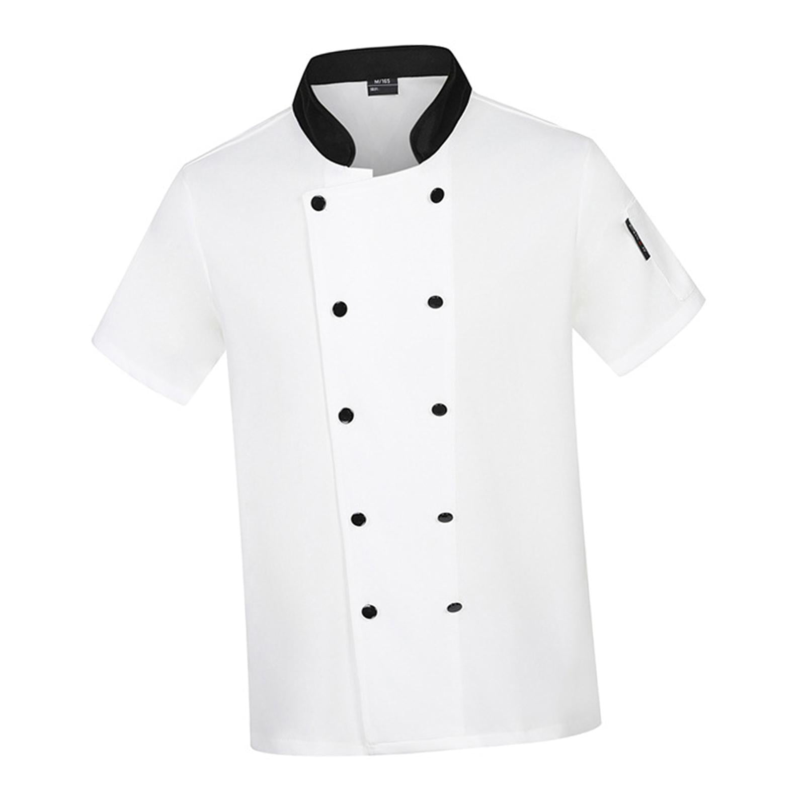menolana Unisex Chef Uniform Short Sleeve Clothes for Kitchen Cafe Food ...