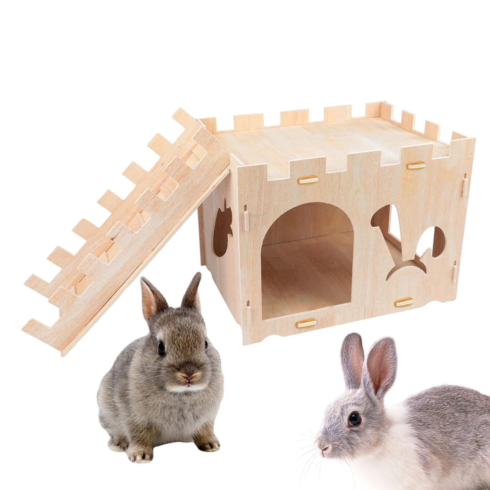 menolana Wood Small Animal Hideout Hut Play Toy Hamster House and ...