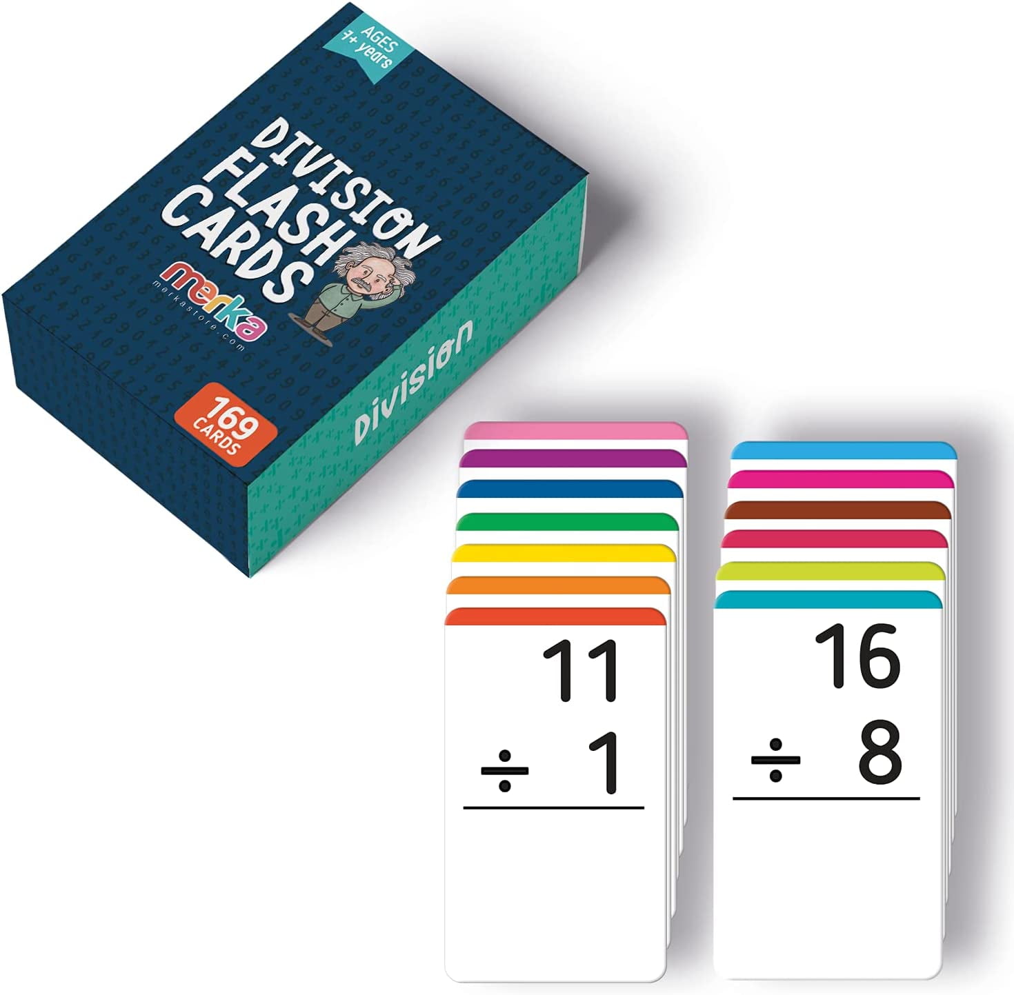 merka 3rd Grade Division Flash Cards for Kids, Set of 169 Division ...